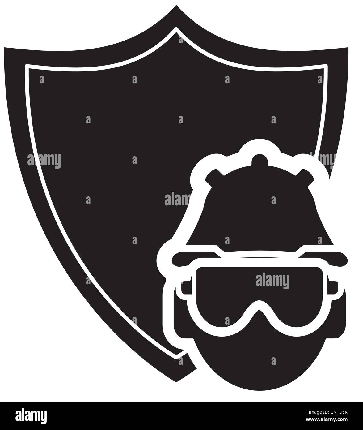 shield and construction worker icon Stock Vector Image & Art - Alamy