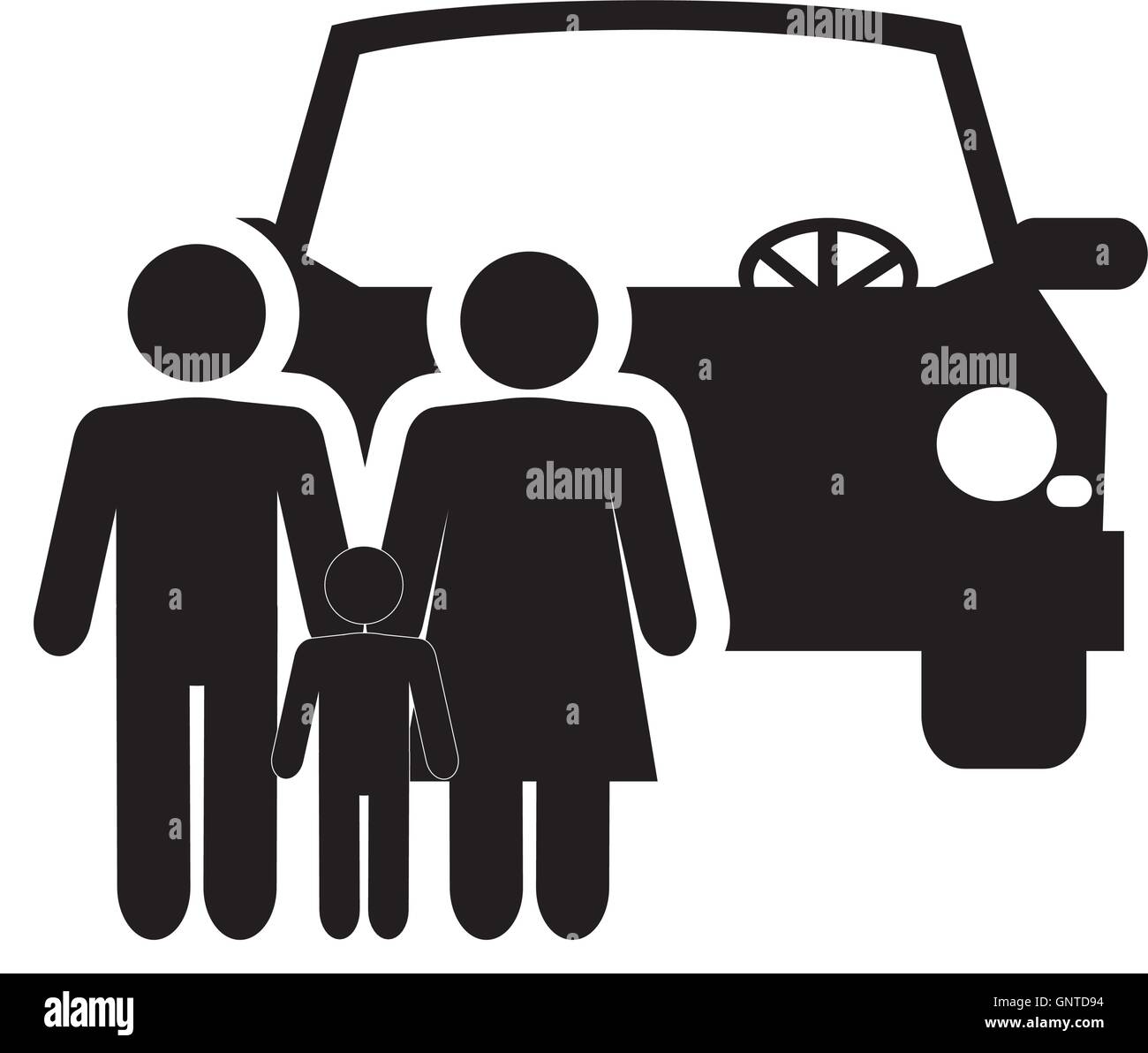 car and family pictogram icon Stock Vector Image & Art - Alamy