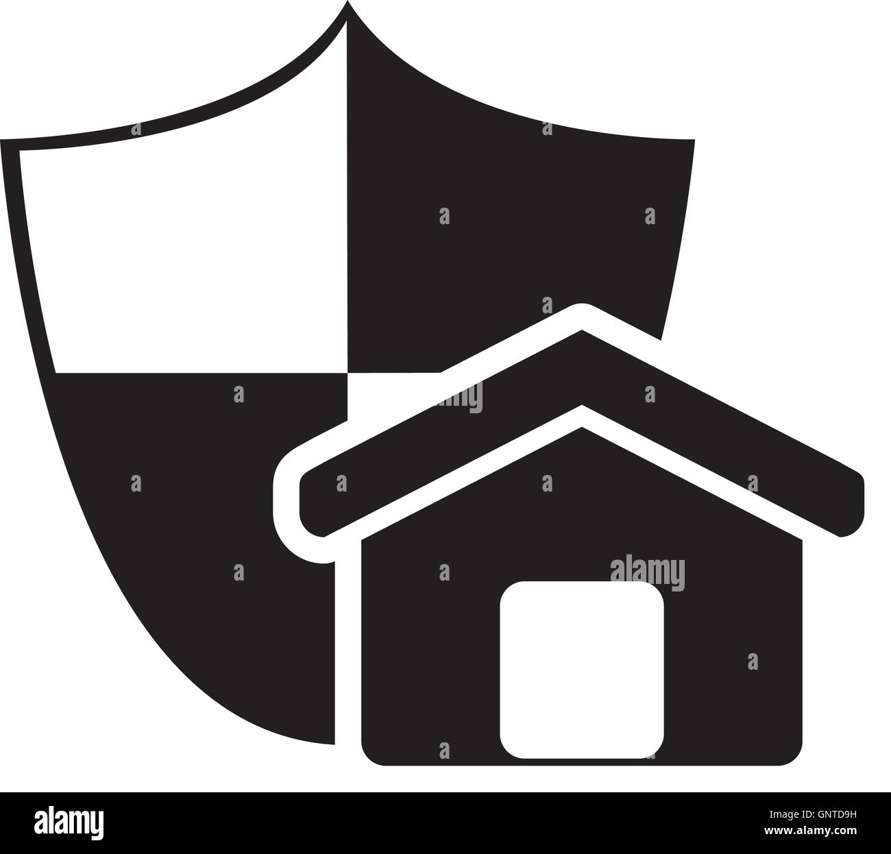 shield and house icon Stock Vector Image & Art - Alamy
