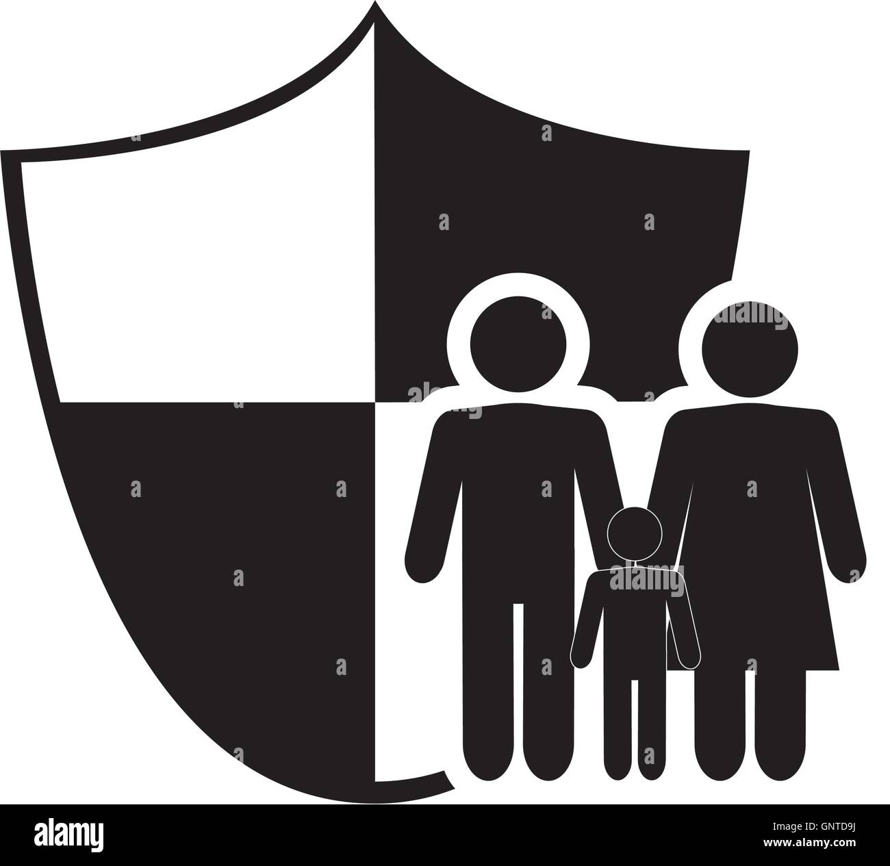 family pictogram and shield icon Stock Vector Image & Art - Alamy