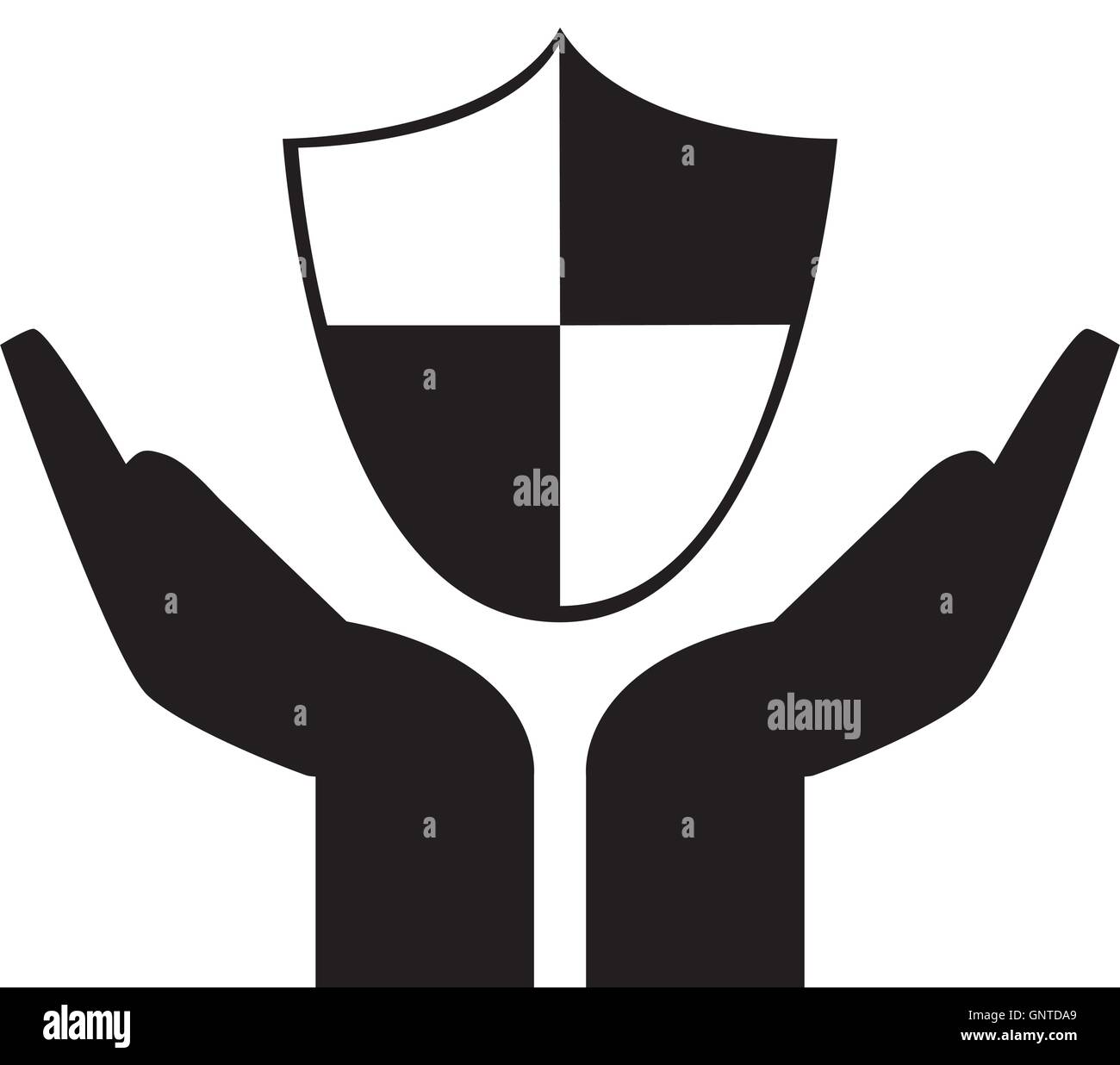 sheltering hands and shield icon Stock Vector Image & Art - Alamy