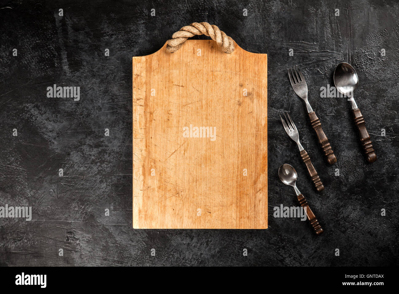 Old wooden cutting board Stock Photo - Alamy