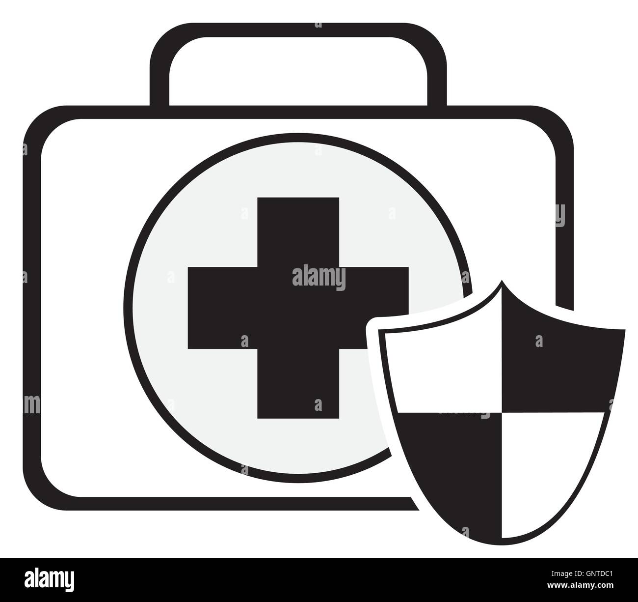 first aid kit and shield icon Stock Vector Image & Art - Alamy