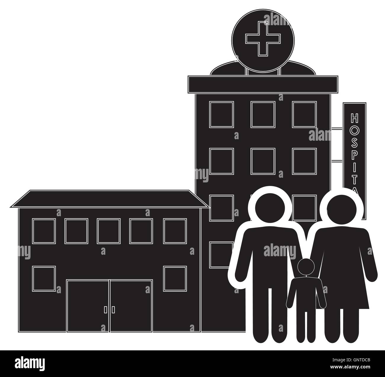 hospital and family pictogram icon Stock Vector Image & Art - Alamy