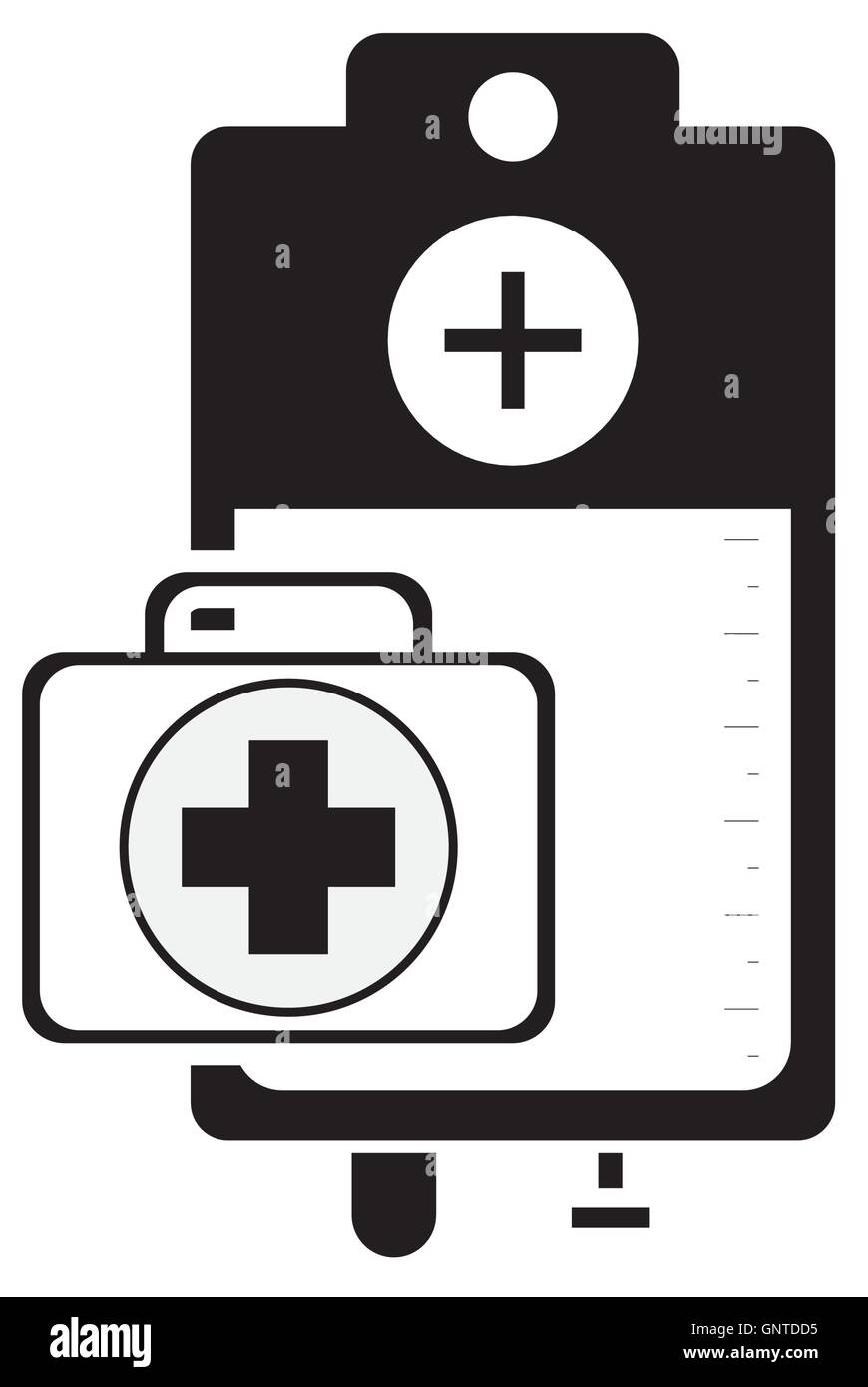 iv drip bag and first aid kit icon Stock Vector Image & Art - Alamy