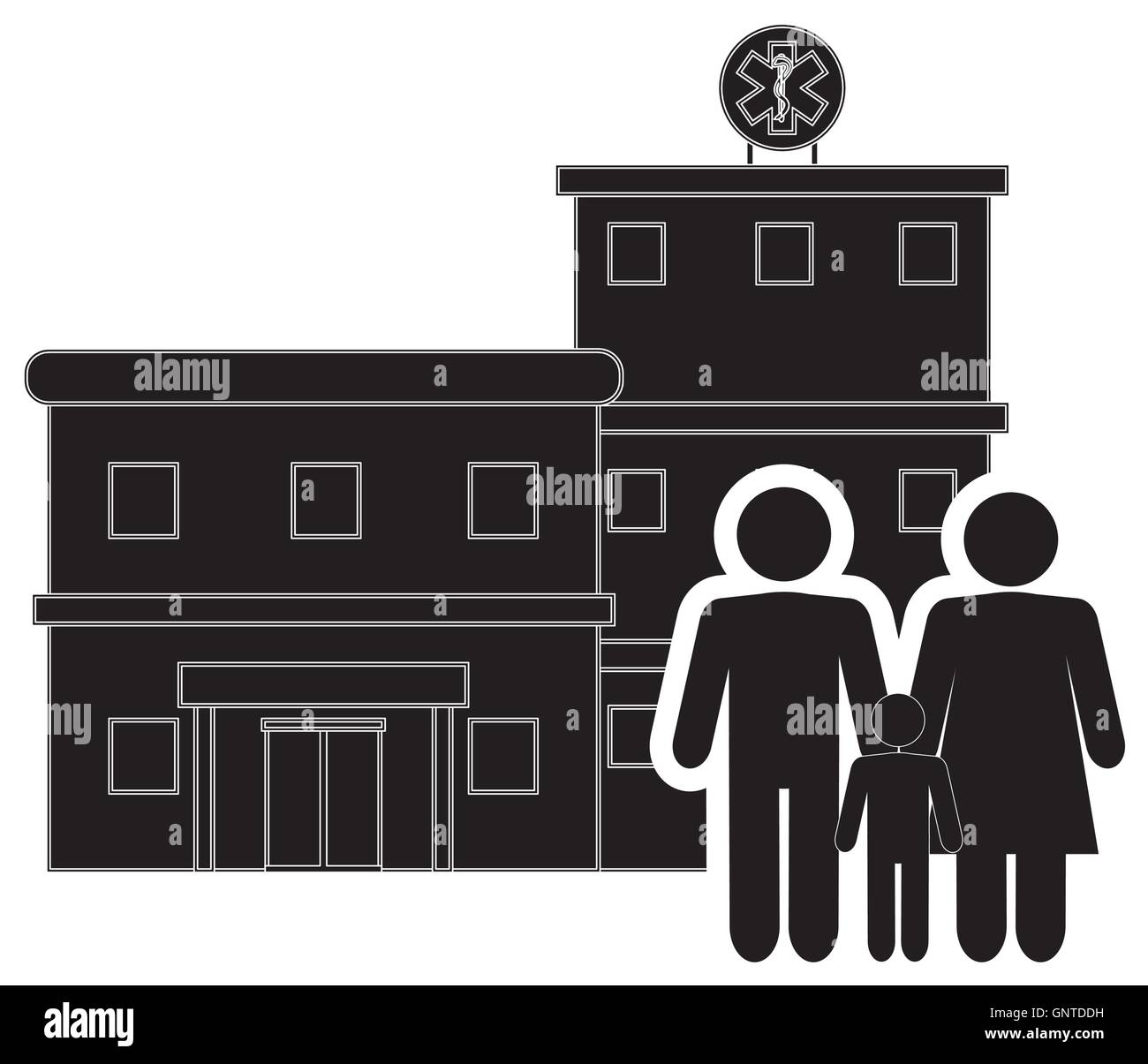 hospital and family pictogram icon Stock Vector Image & Art - Alamy