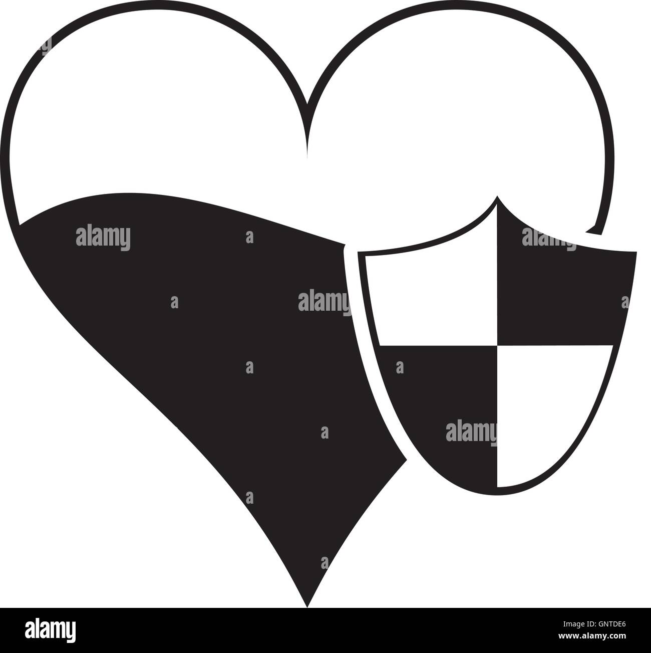 heart cartoon and shield icon Stock Vector Image & Art - Alamy