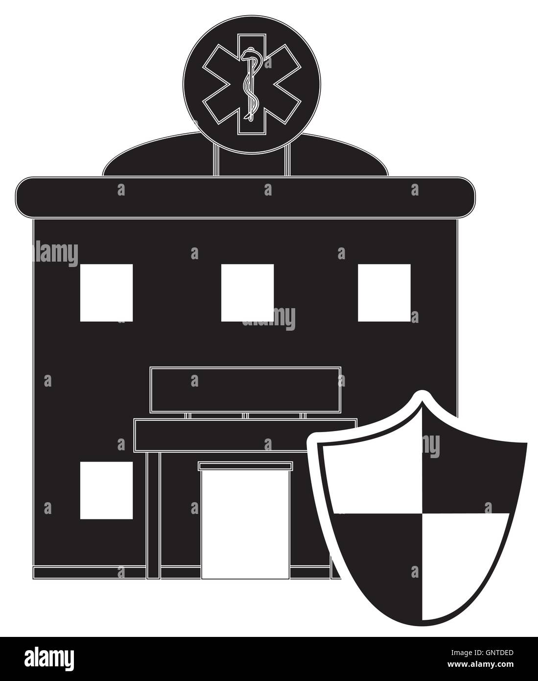 hospital and shield icon Stock Vector Image & Art - Alamy