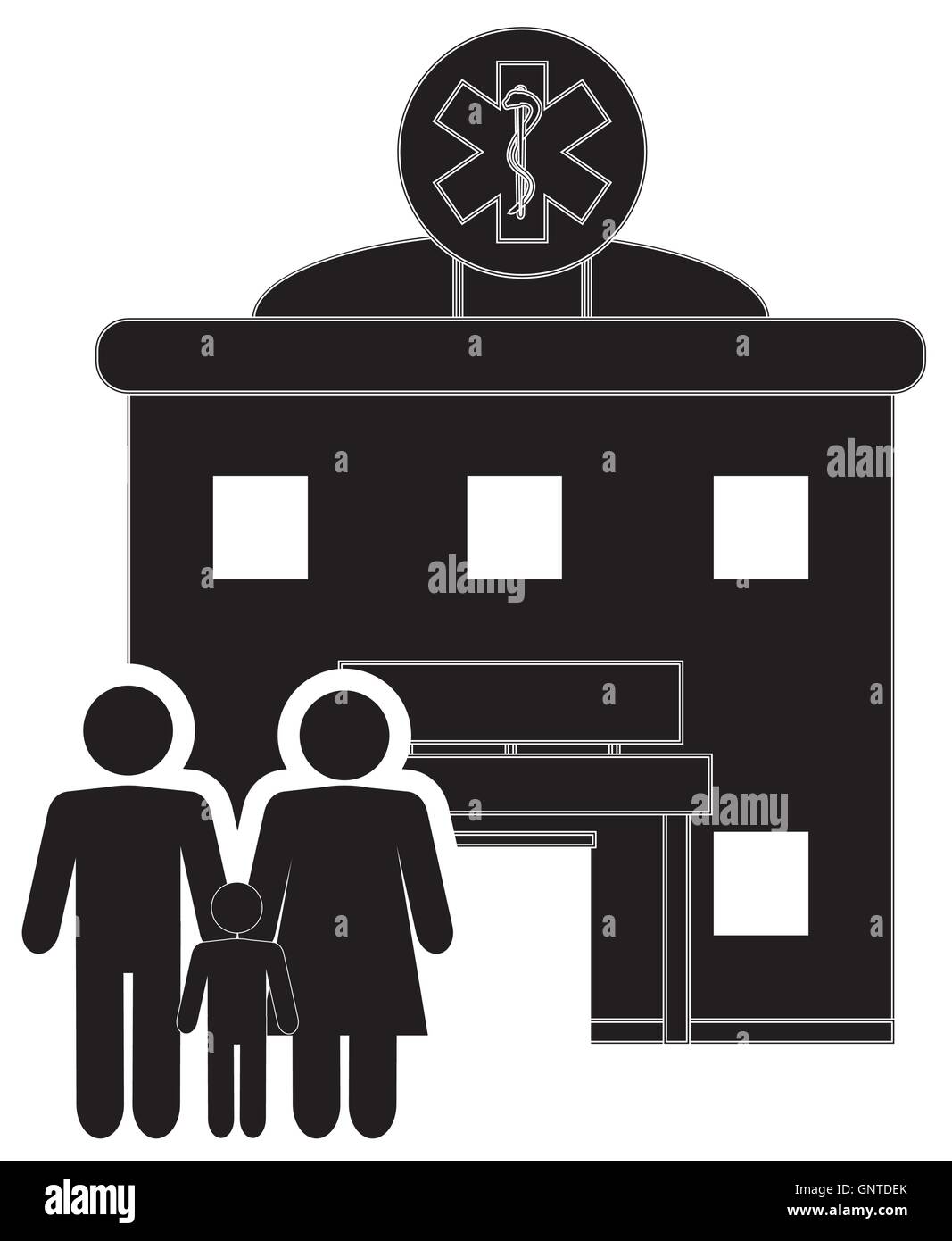 hospital and family pictogram icon Stock Vector Image & Art - Alamy