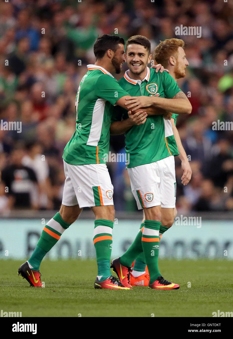 Republic of Ireland's Robbie Brady celebrates scoring his side's first ...