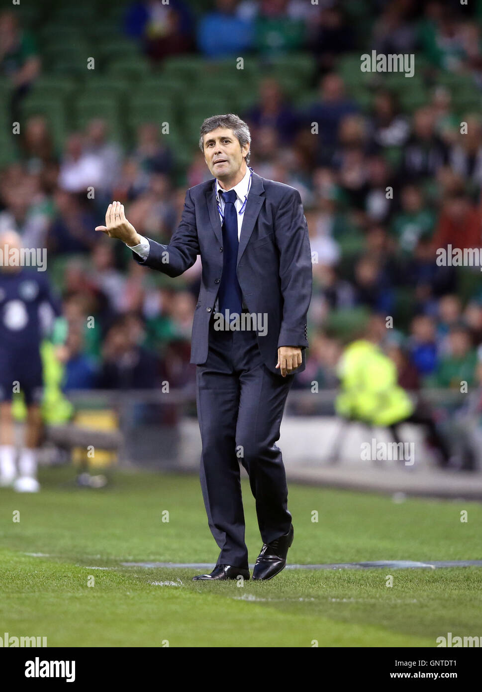 Oman Manager Juan Ramon Lopez Caro gestures on the touchline during the ...