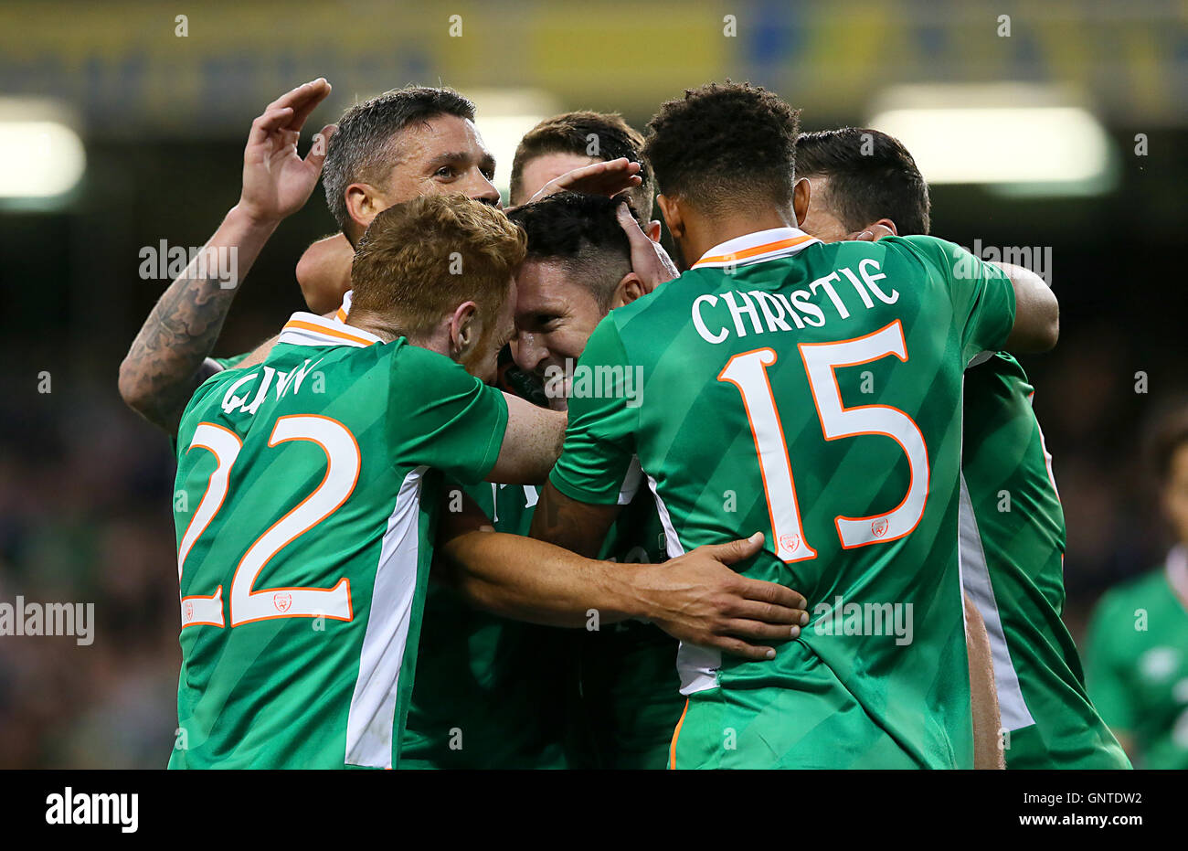 Republic of Ireland's Robbie Keane celebrates scoring his sides second ...