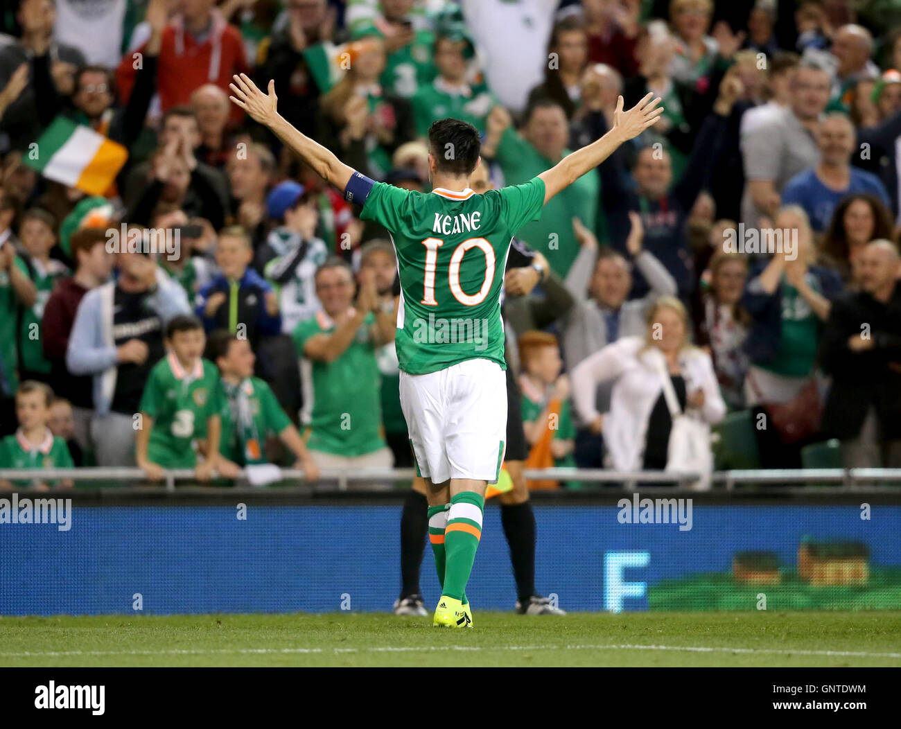 Republic of Ireland's Robbie Keane celebrates scoring his side's second ...