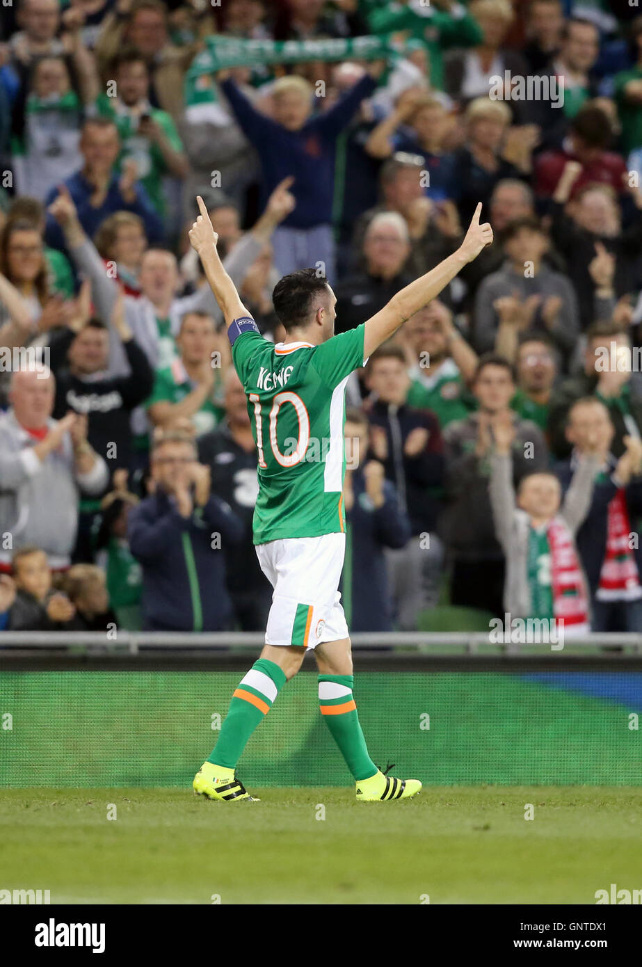 Republic of Ireland's Robbie Keane celebrates scoring his side's second ...