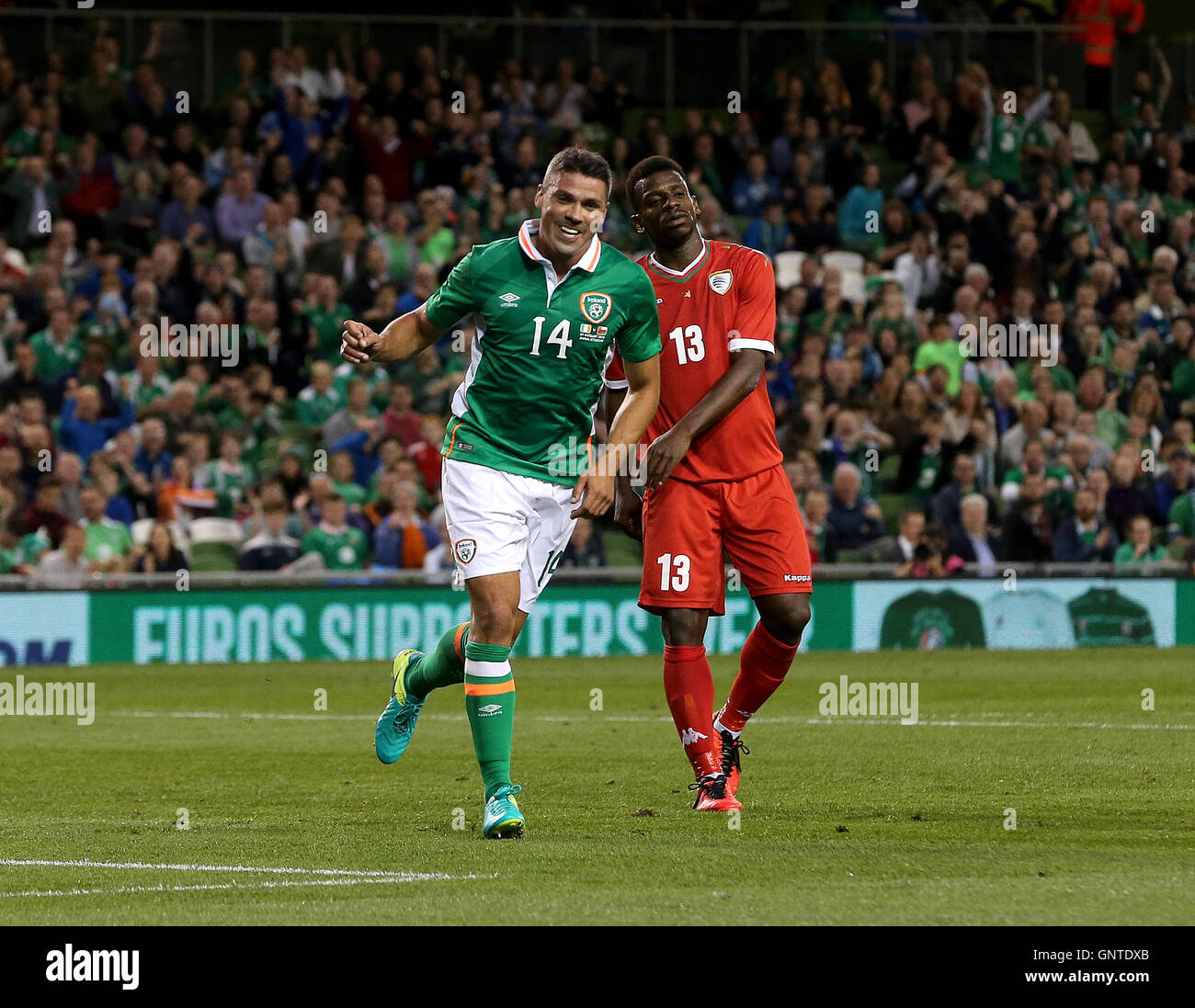 Republic irelands jon walters celebrates scoring hi-res stock ...