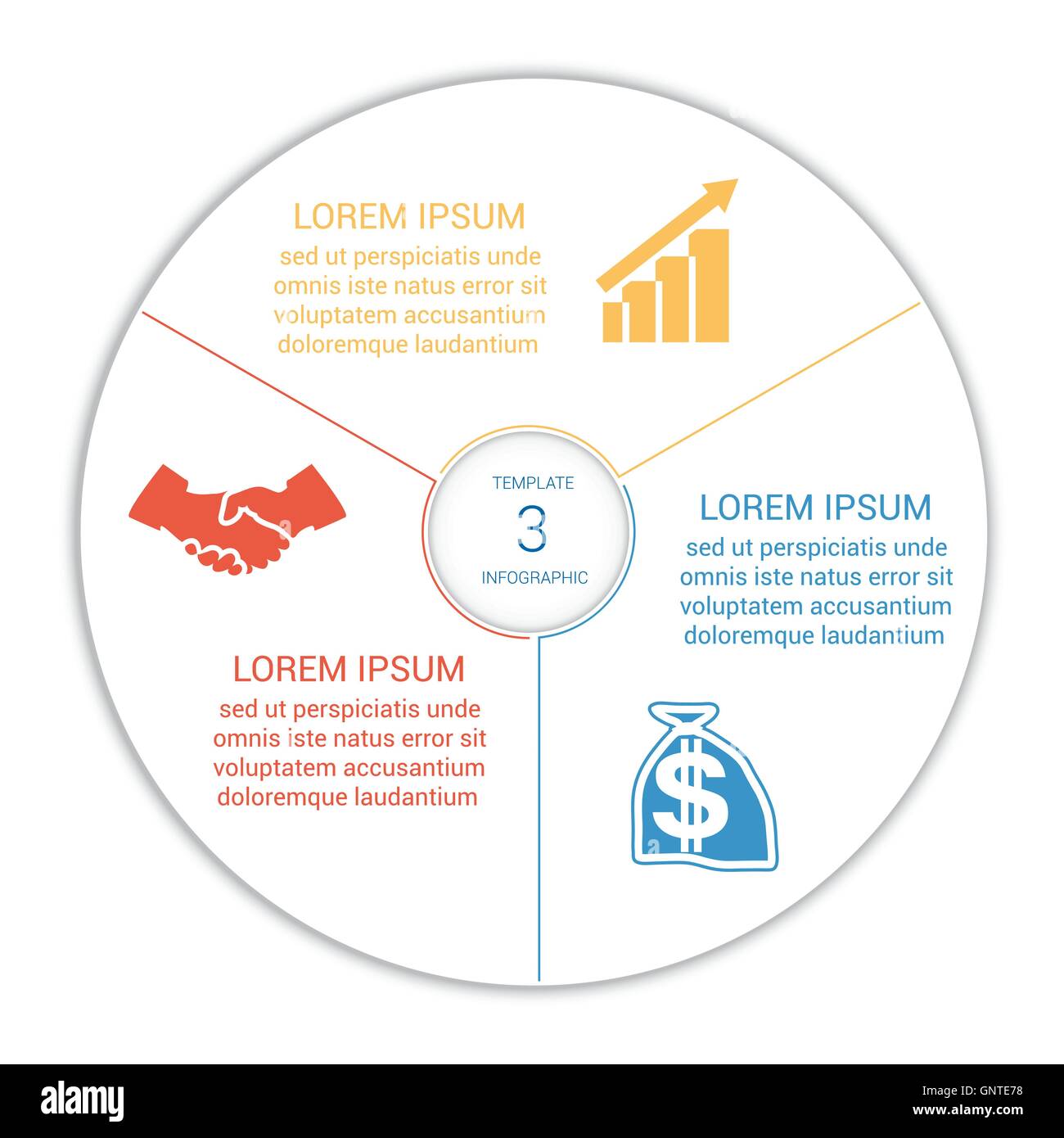 infographic from colored lines three position Area chart Stock Vector ...