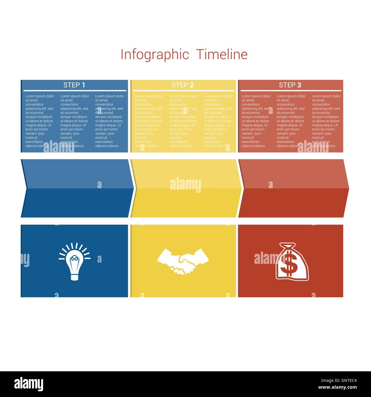 Timeline of colored arrows hi-res stock photography and images - Alamy