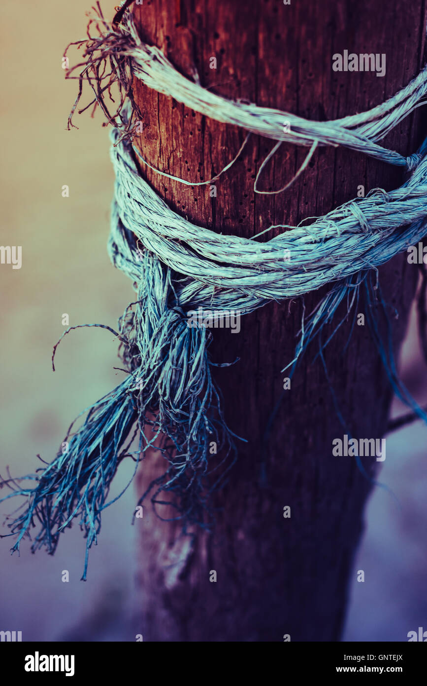 Close up pole in beach rope twisted on it hi-res stock photography and ...