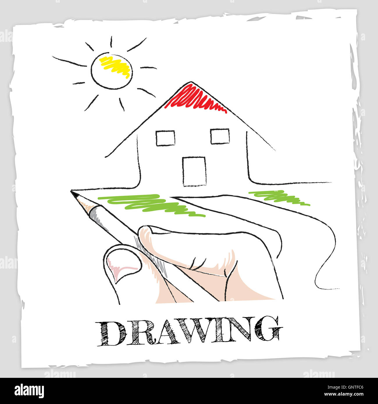 House drawing showing draft design and sketch Stock Photo - Alamy