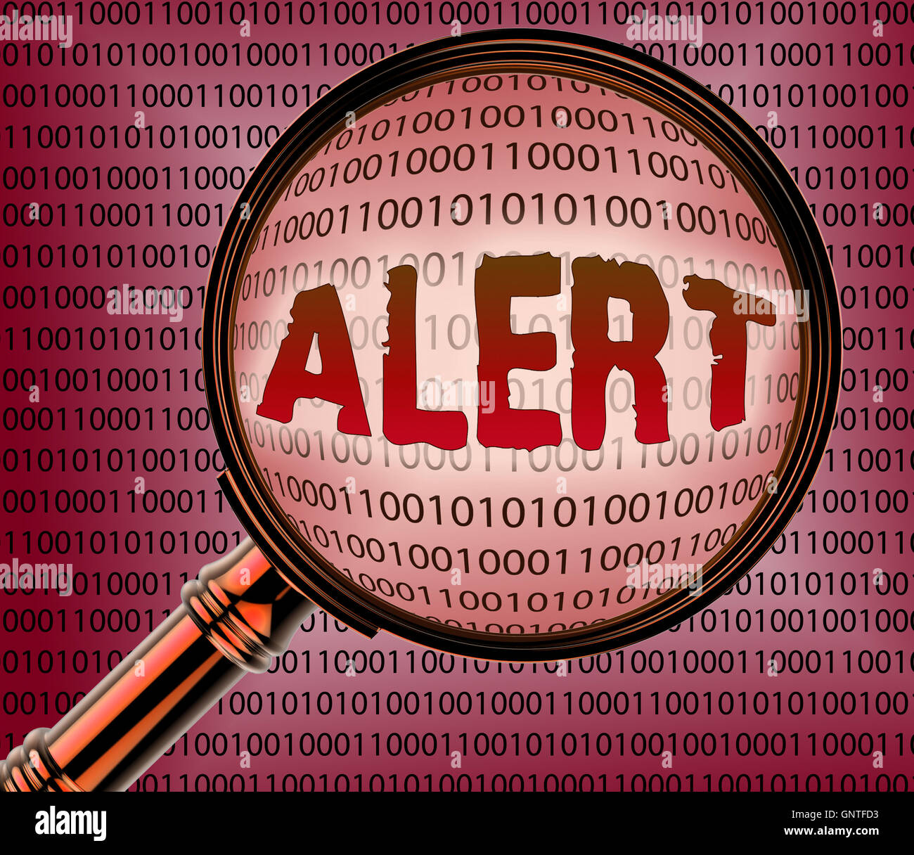 Computer Alert Showing Data Warning 3d Rendering Stock Photo - Alamy