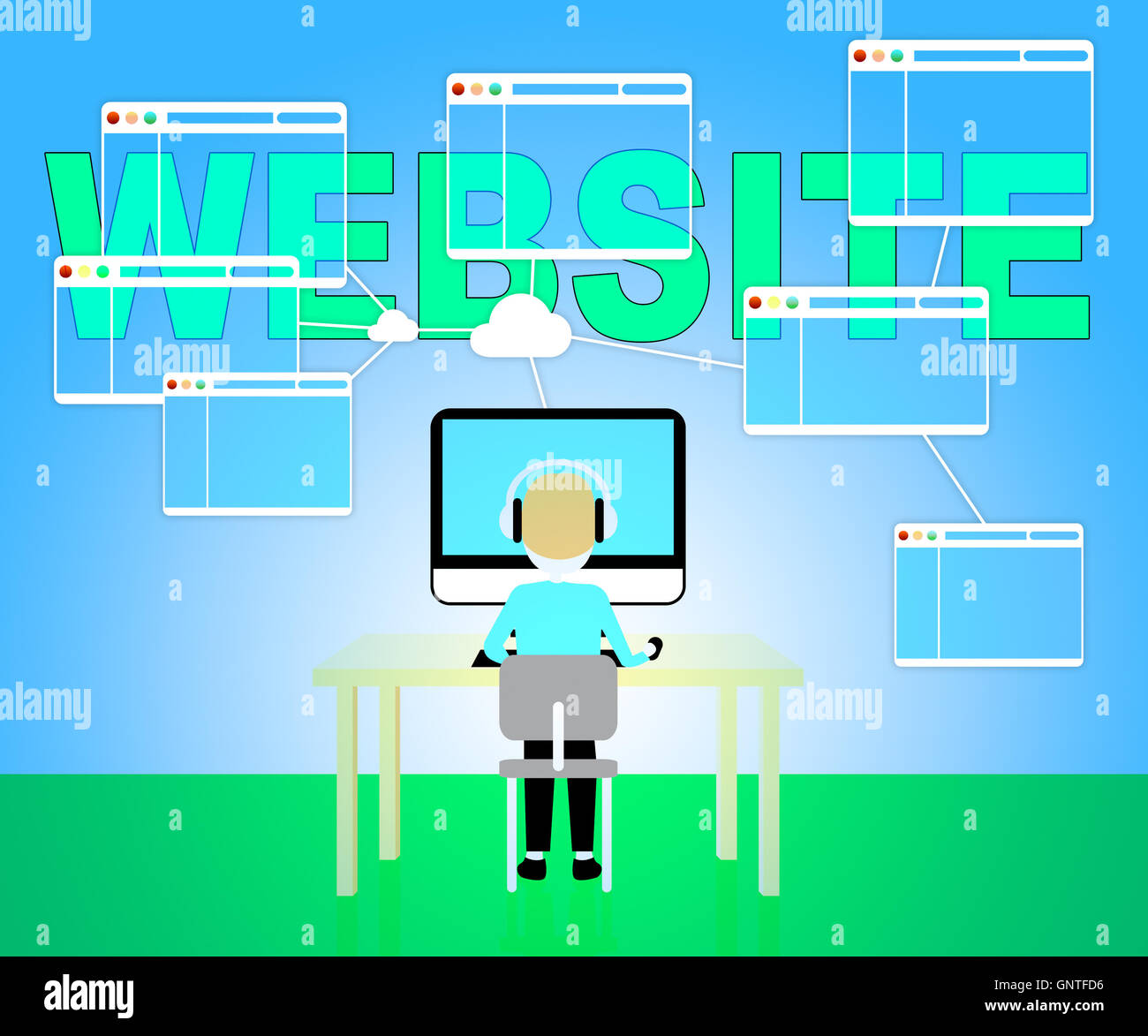 Website Online Meaning Browsing Internet 3d Illustration Stock Photo ...