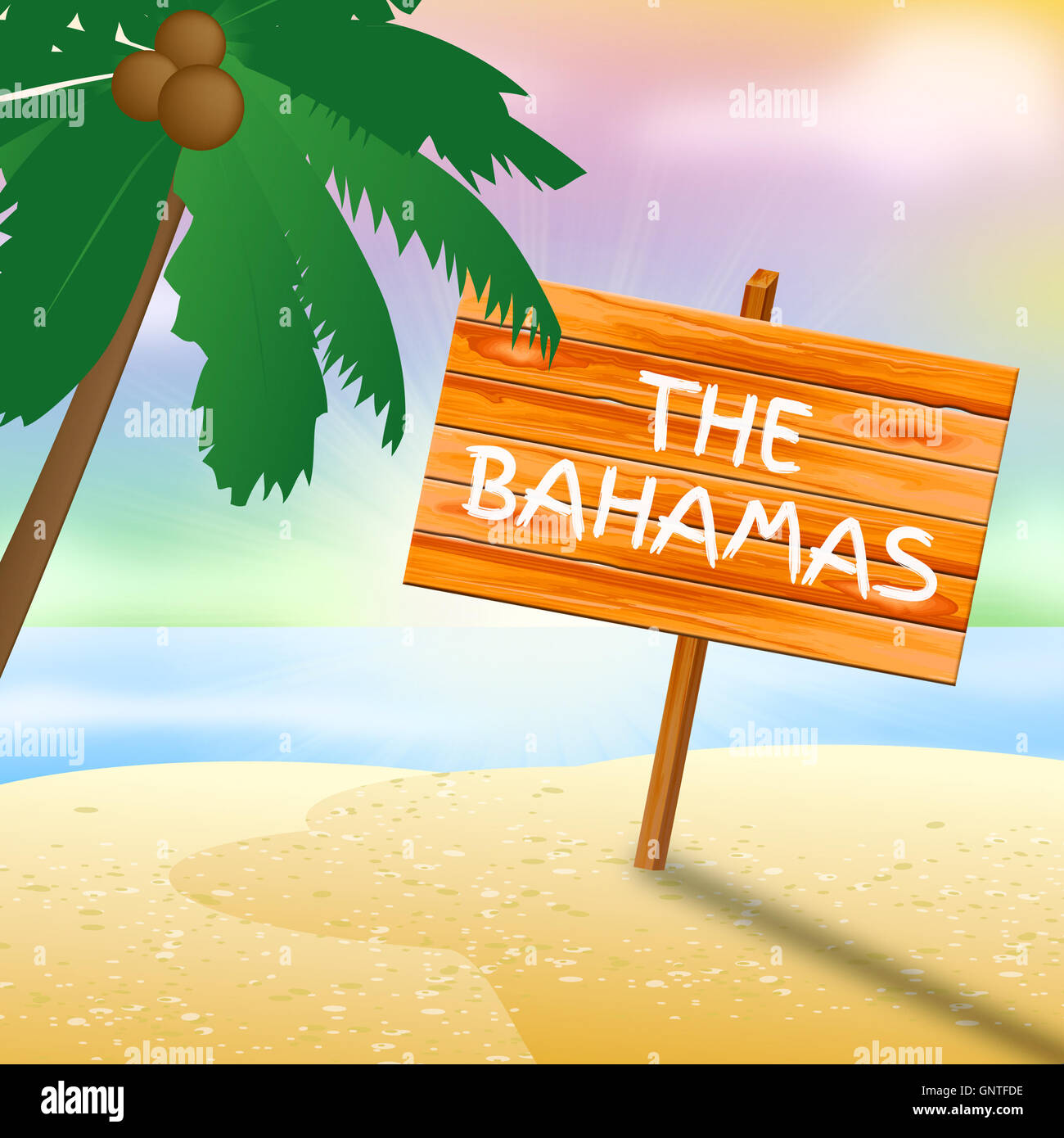 Bahamas Vacation Meaning Tropical Holiday 3d illustration Stock Photo ...
