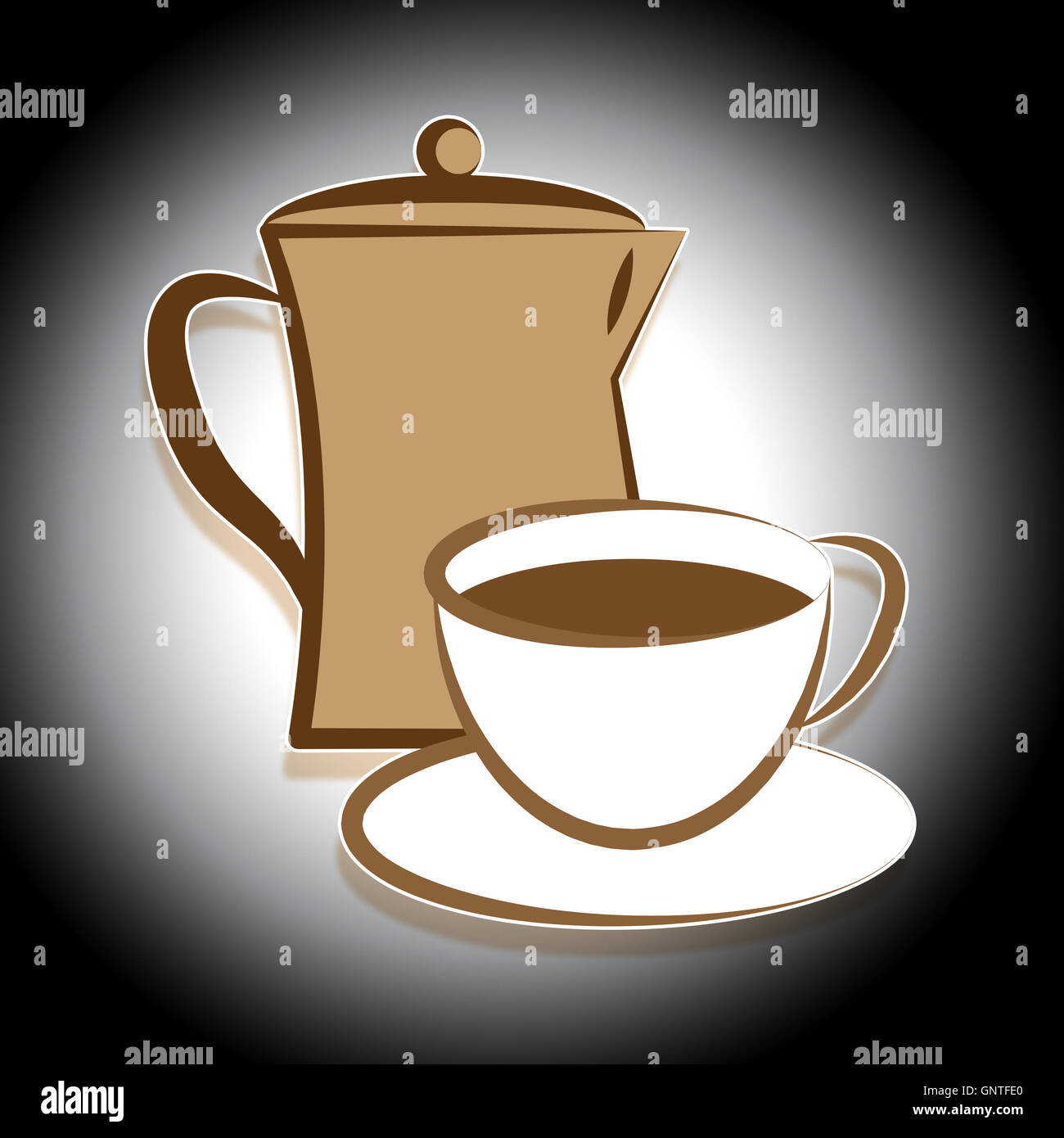 Fresh Coffee Pot Meaning Cafe And Restaurant Brewing Stock Photo - Alamy