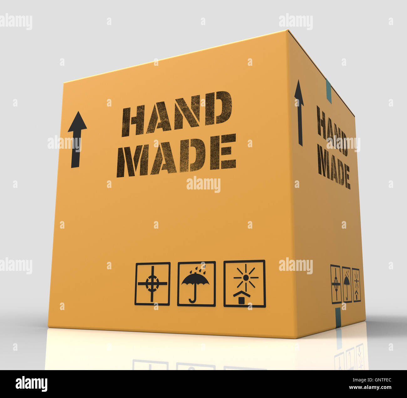 Hand Made Showing Handcrafted Product 3d Rendering Stock Photo - Alamy