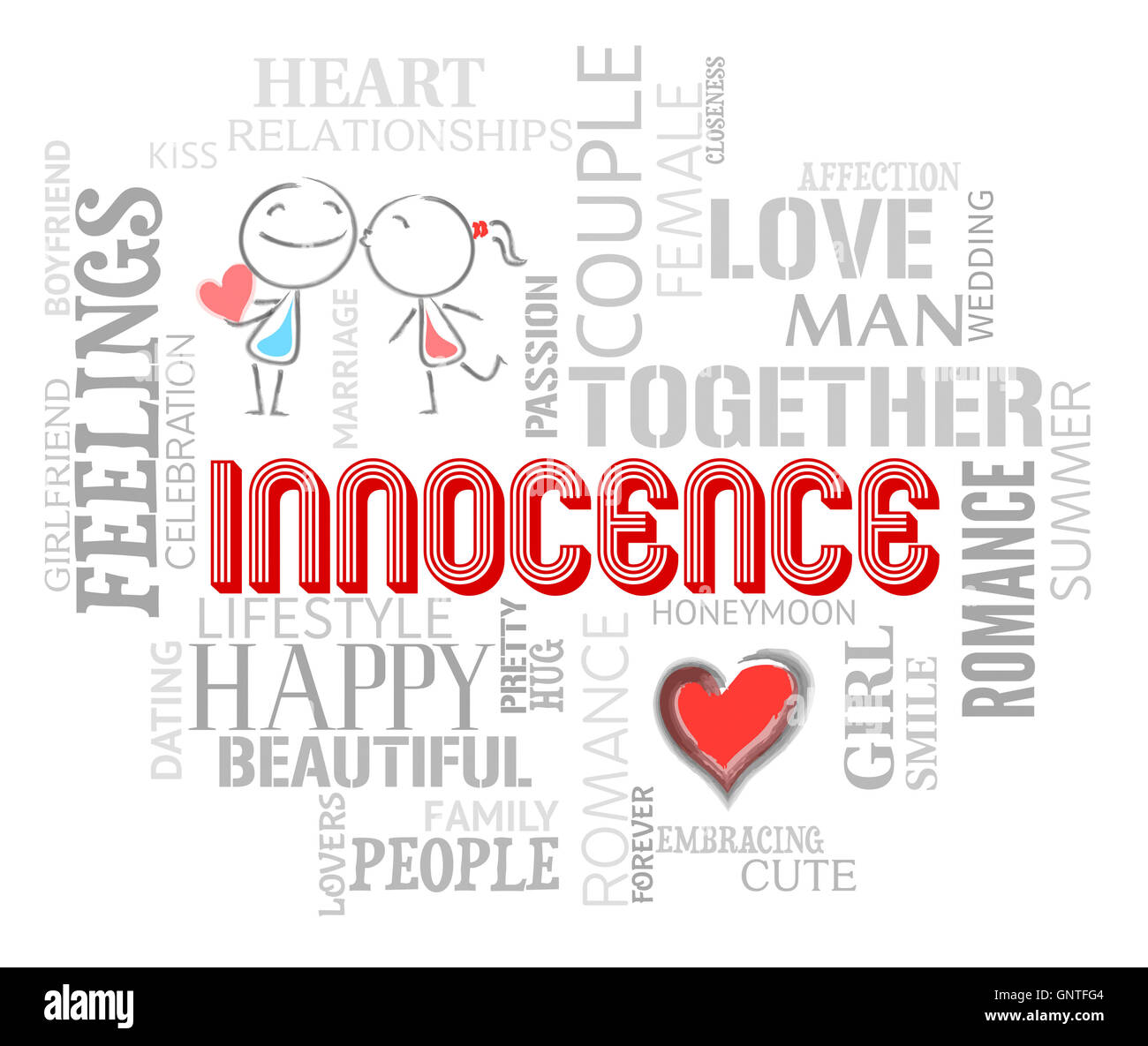 Innocence Words Indicating Purity Virtue And Naive Stock Photo - Alamy