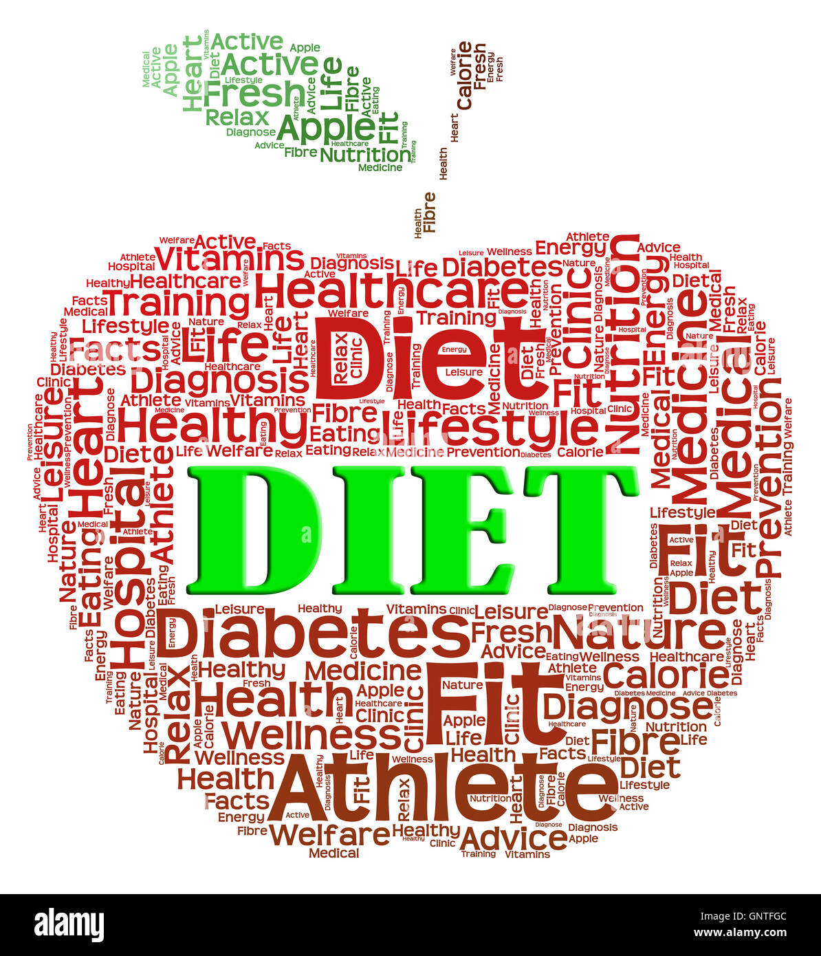 Diet Apple Showing Lose Weight And Sliming Stock Photo - Alamy