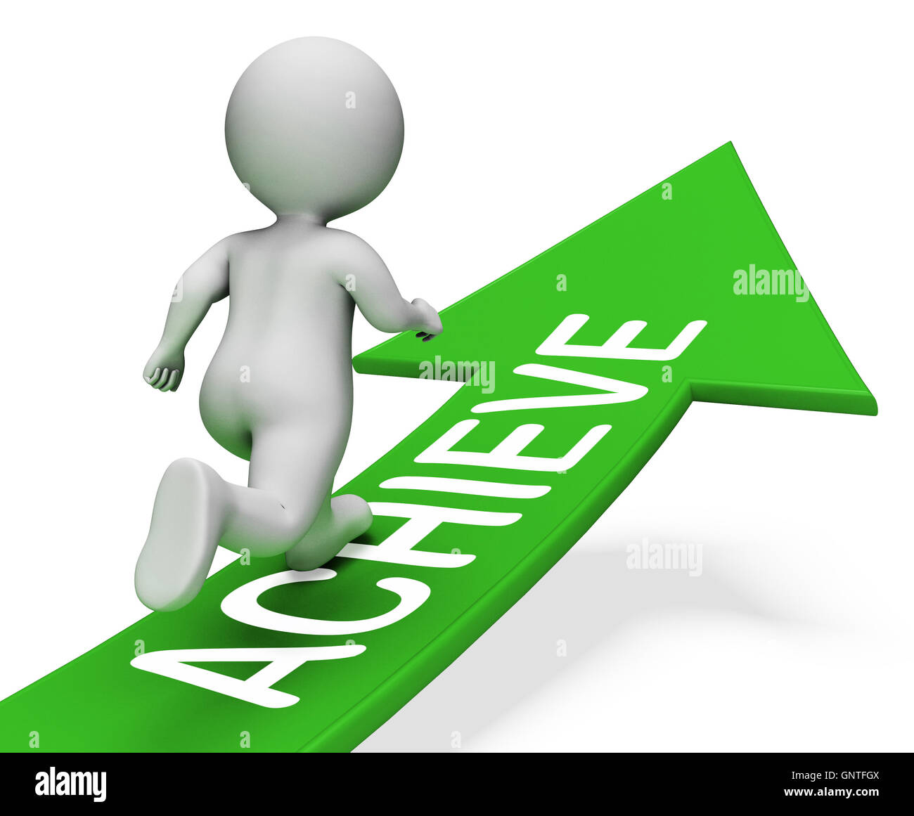 Achieve Arrow Meaning Achieving Success 3d Rendering Stock Photo - Alamy