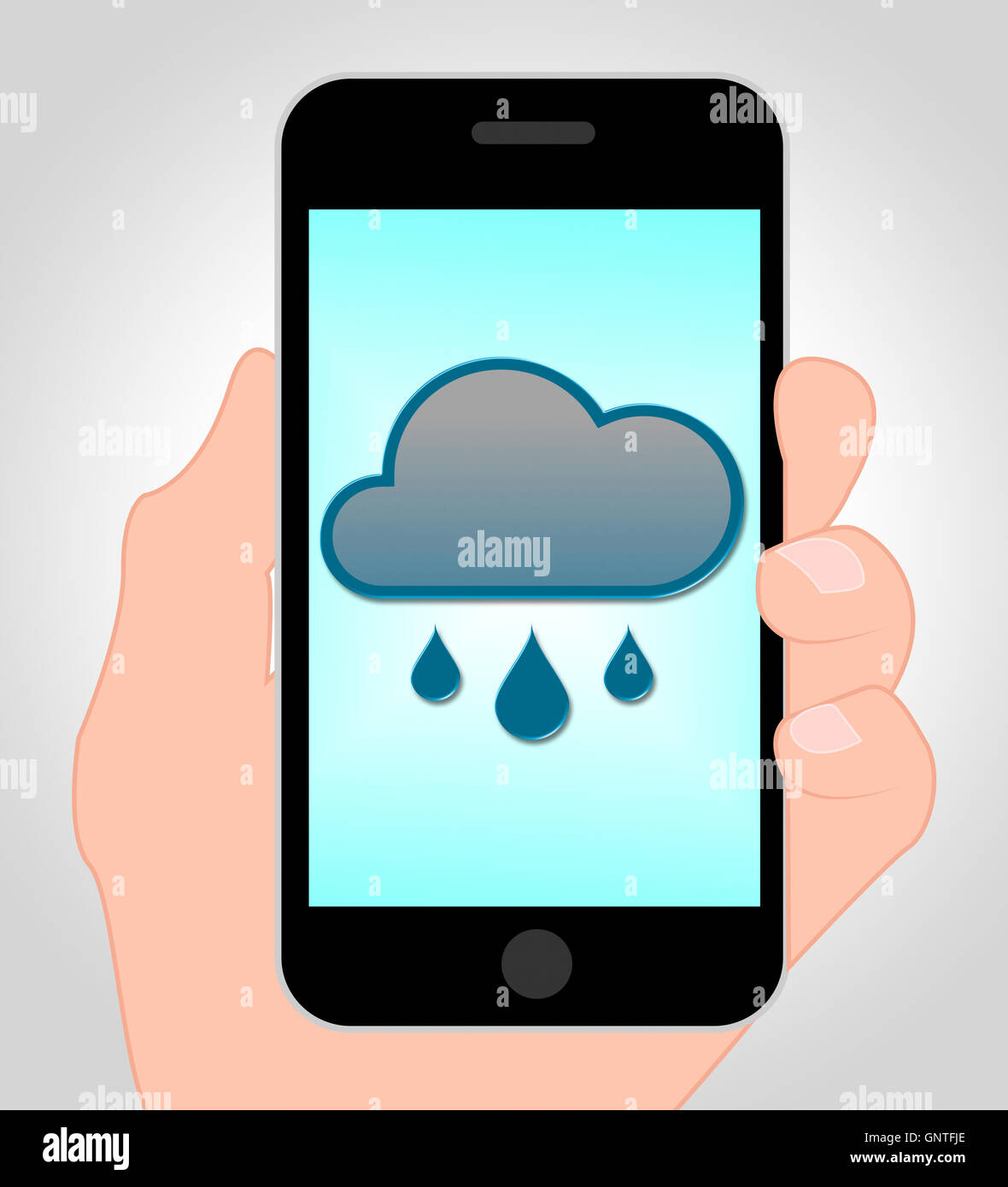 Rain Forecast Online Indicating Internet Rainfall 3d Illustration Stock ...