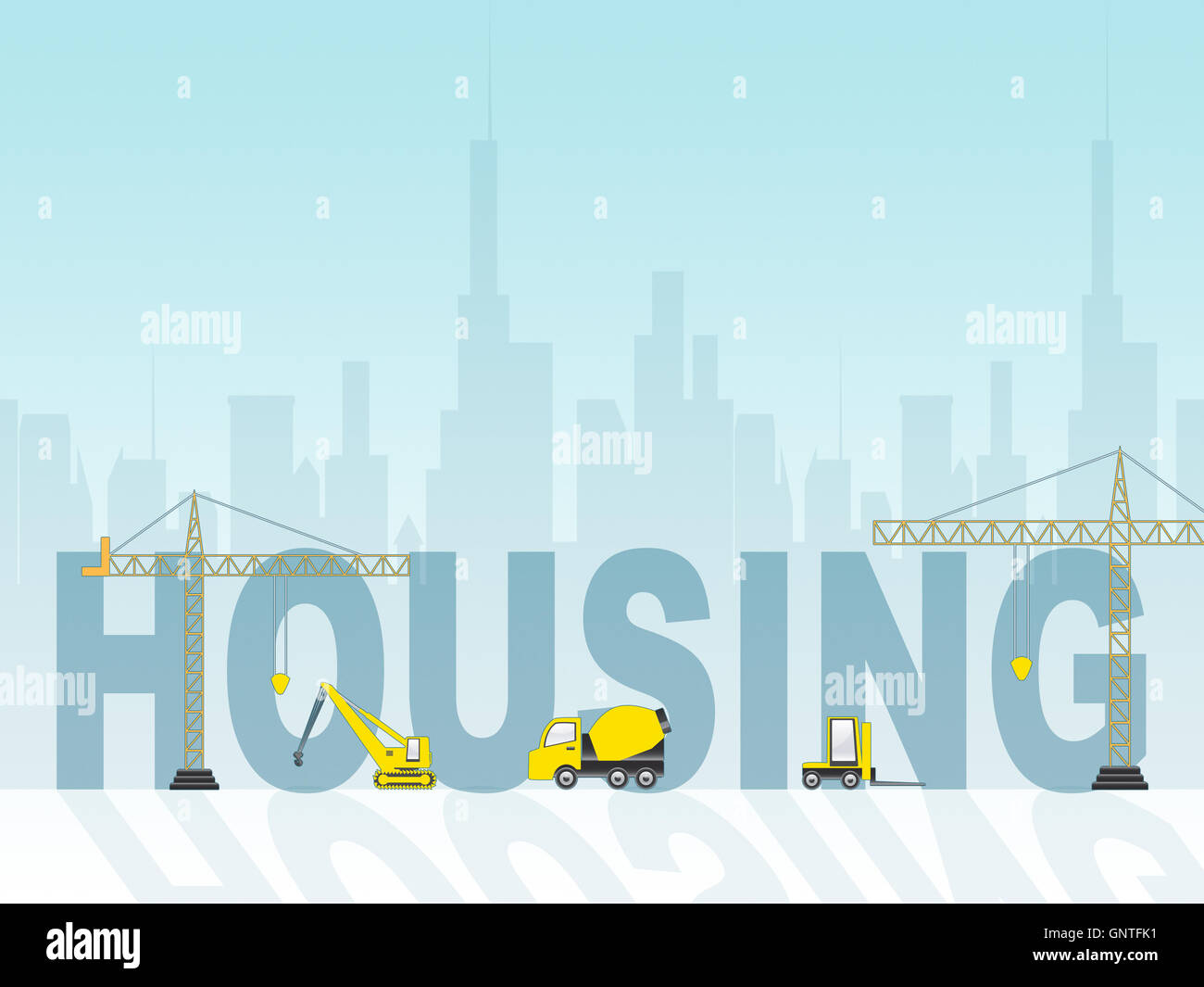 Housing Construction Representings Homes Building 3d Illustration Stock ...