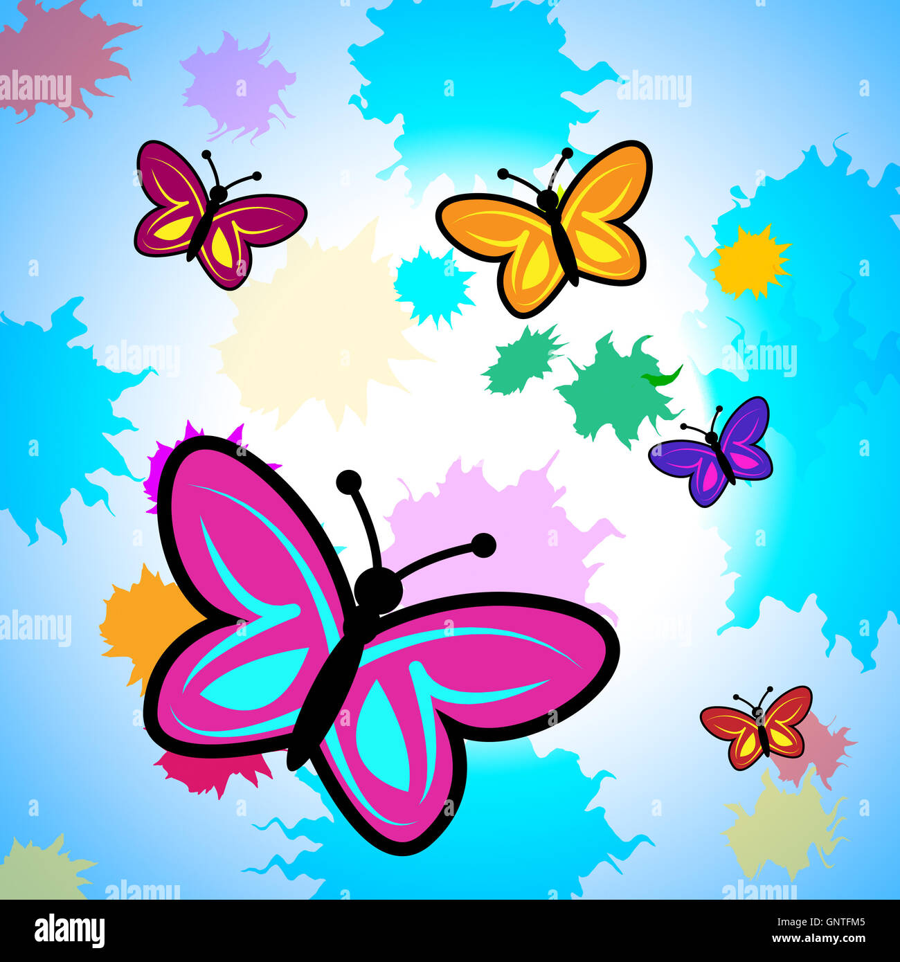 Colorful Butterflies Showing Vibrant Butterfly And Colors Stock Photo ...