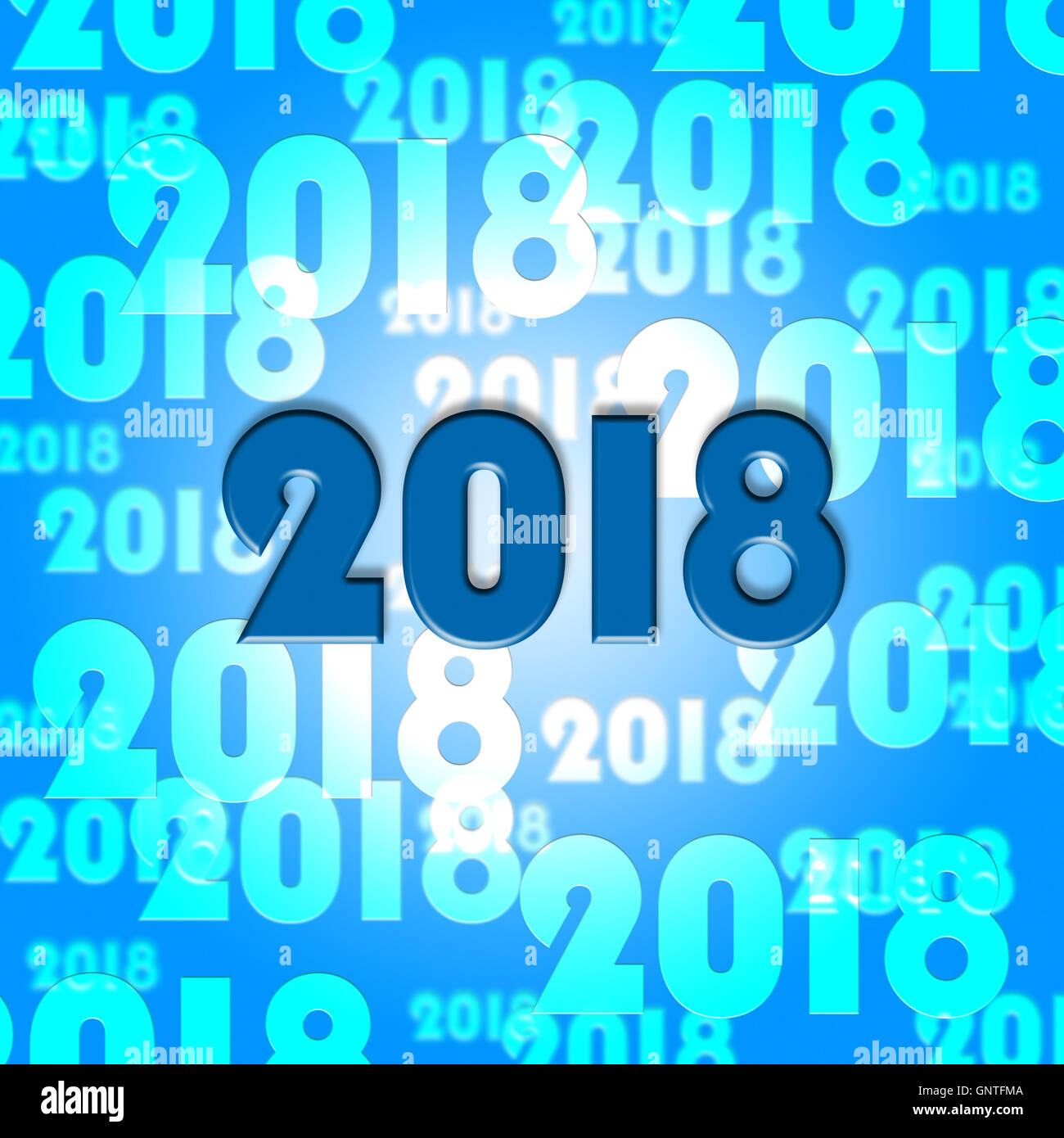 Two Thousand Eighteen Indicating 2018 New Year Celebration Stock Photo ...
