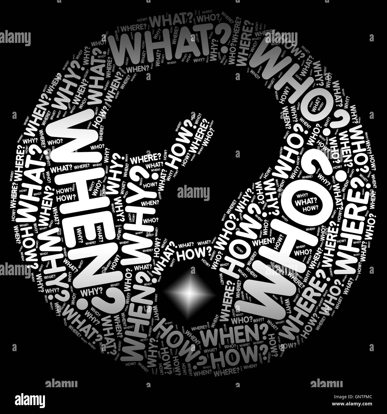 What who where how when why Black and White Stock Photos & Images - Alamy