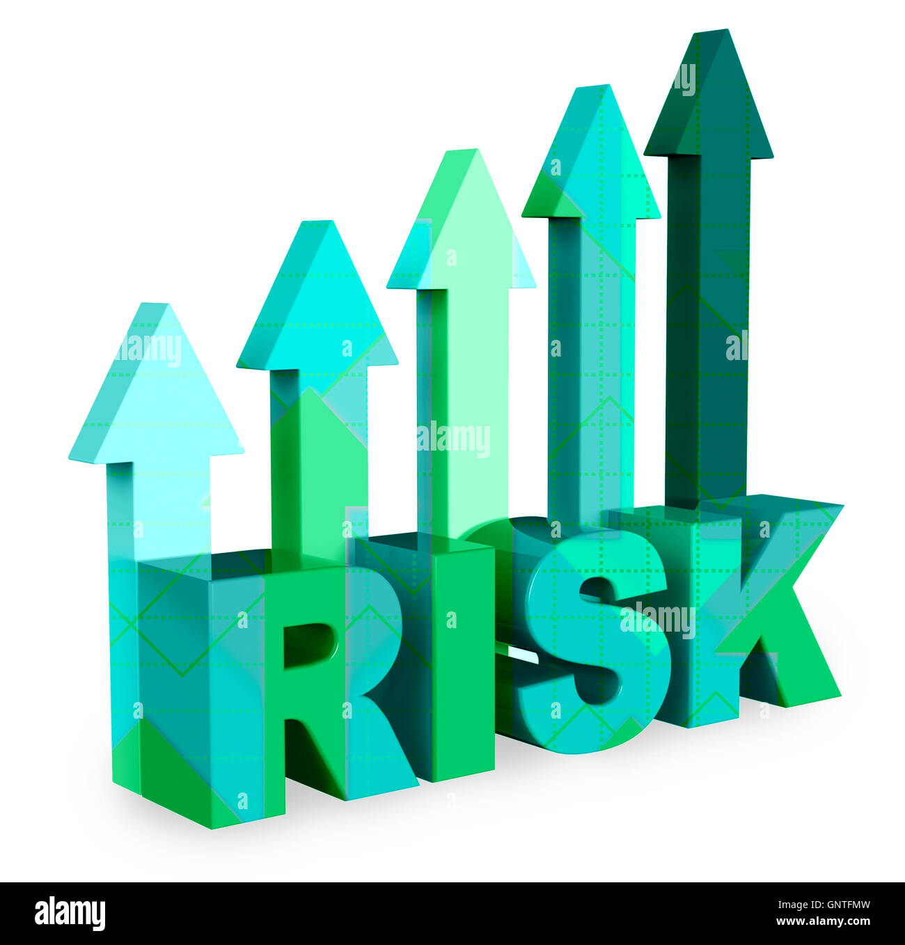 Risk Arrows Showing Caution And Danger 3d Rendering Stock Photo - Alamy