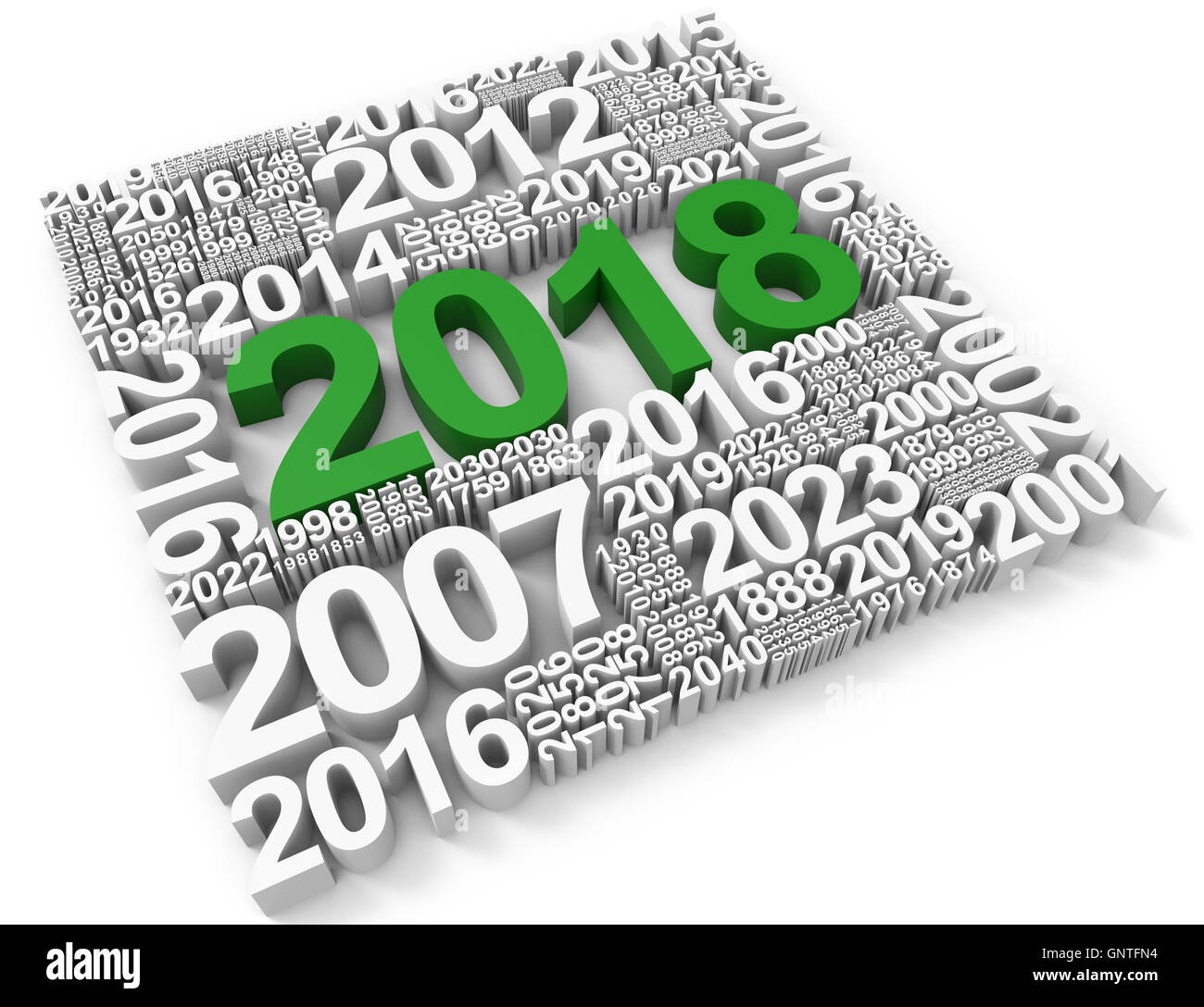 Twenty Eighteen Representing 2018 Celebration 3d Rendering Stock Photo ...