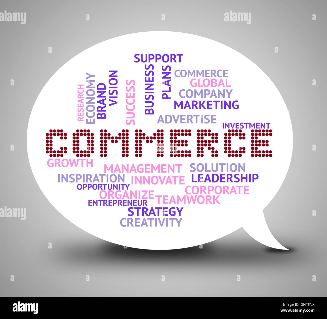 Commerce Bubble Showing Trade Selling 3d Illustration Stock Photo - Alamy