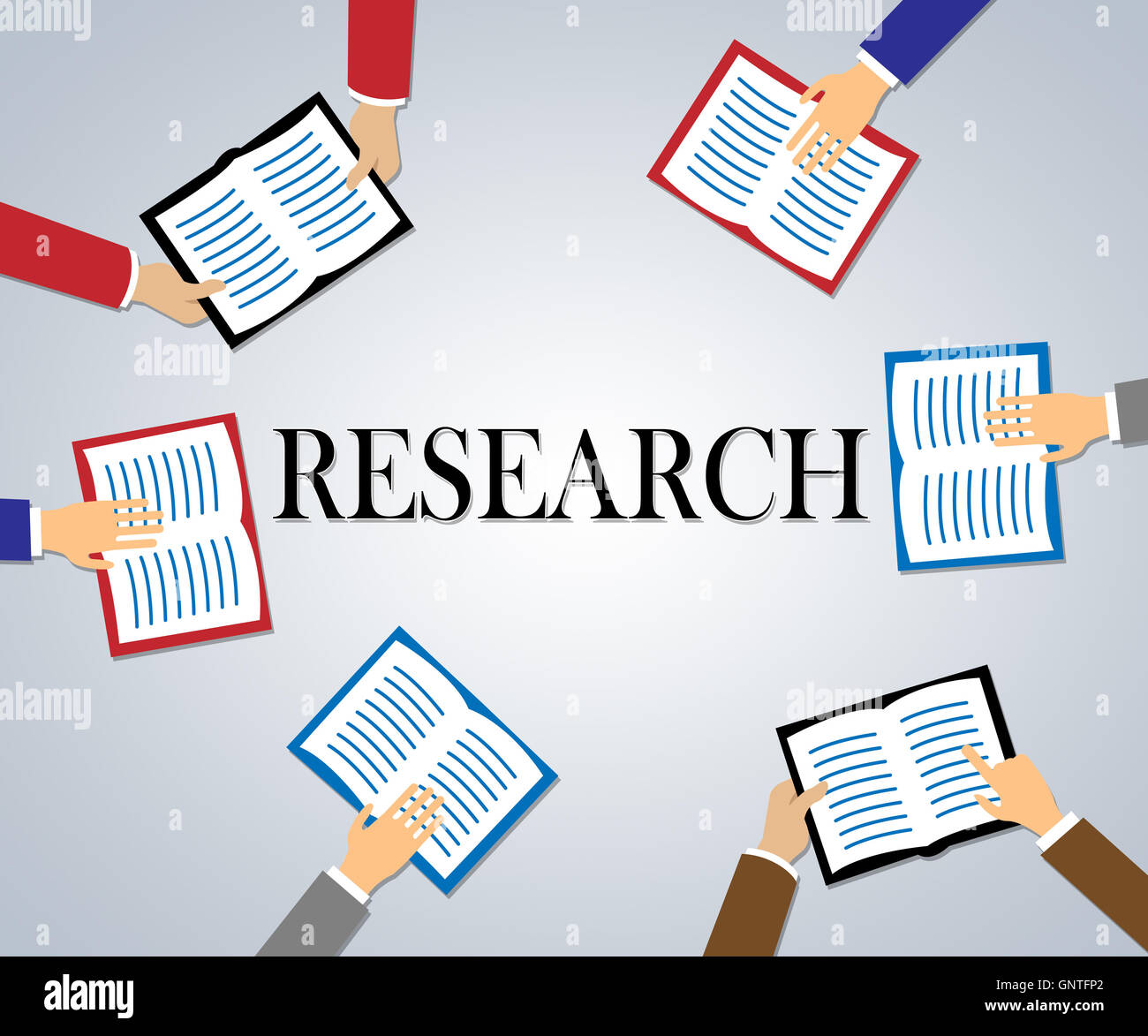 Research Books Meaning Study Examine And Explore Stock Photo - Alamy