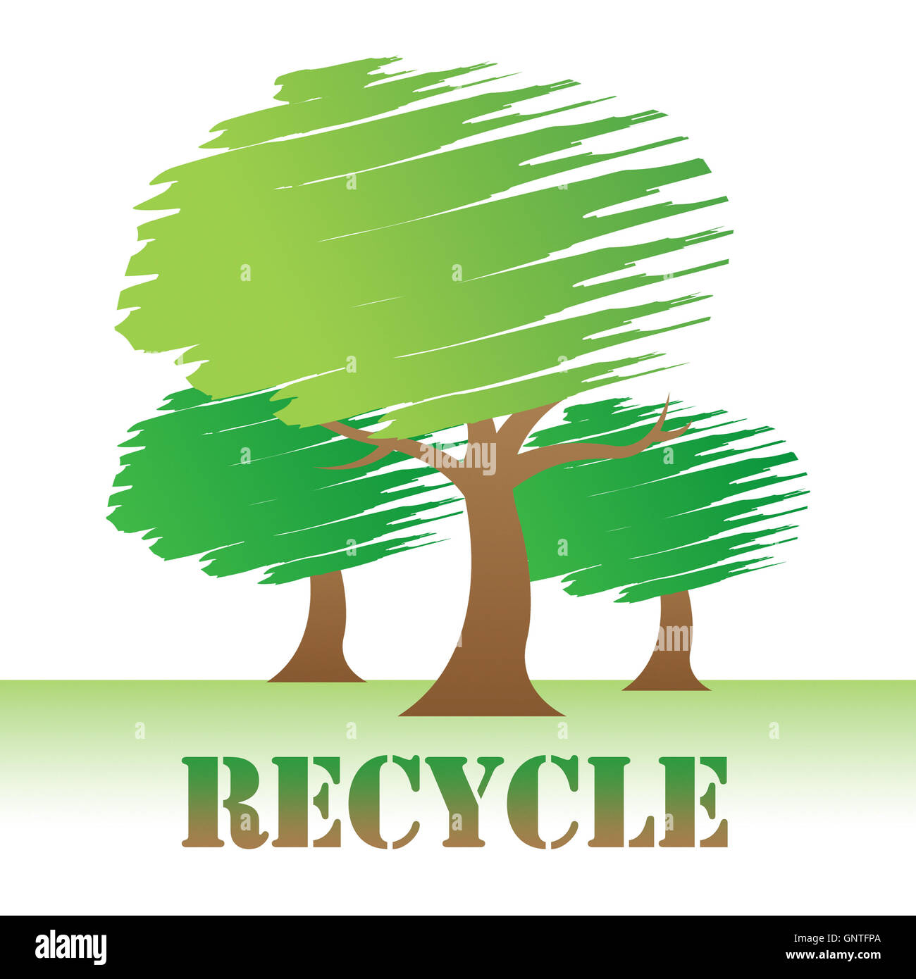 Recycle Trees Showing Earth Friendly And Reuse Stock Photo - Alamy