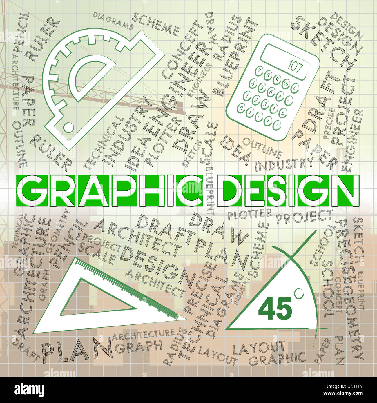 Graphic Design Representing Creative Illustrator And Designs Stock ...