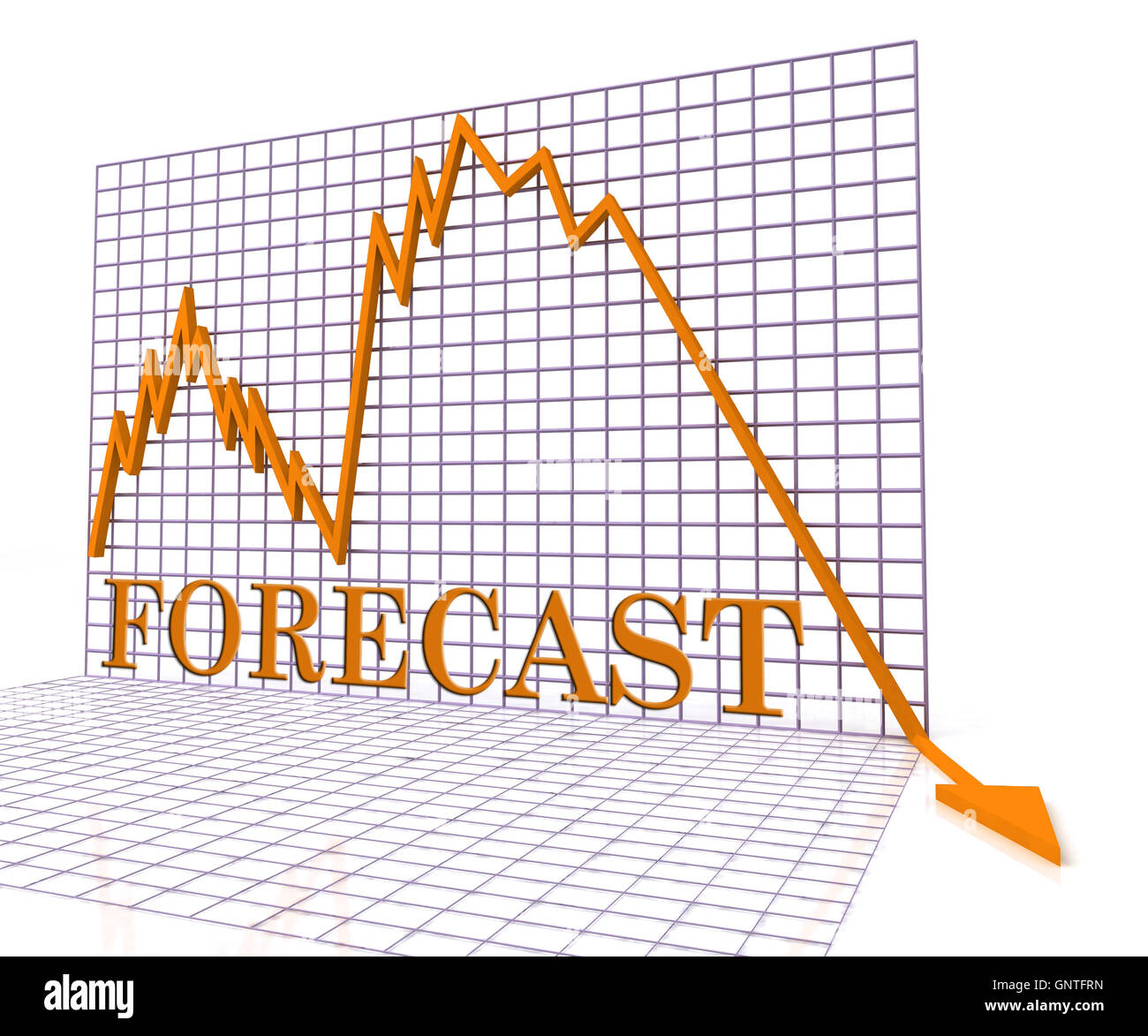 Forecast Graph Negative Representing Economic Downturn 3d Rendering ...