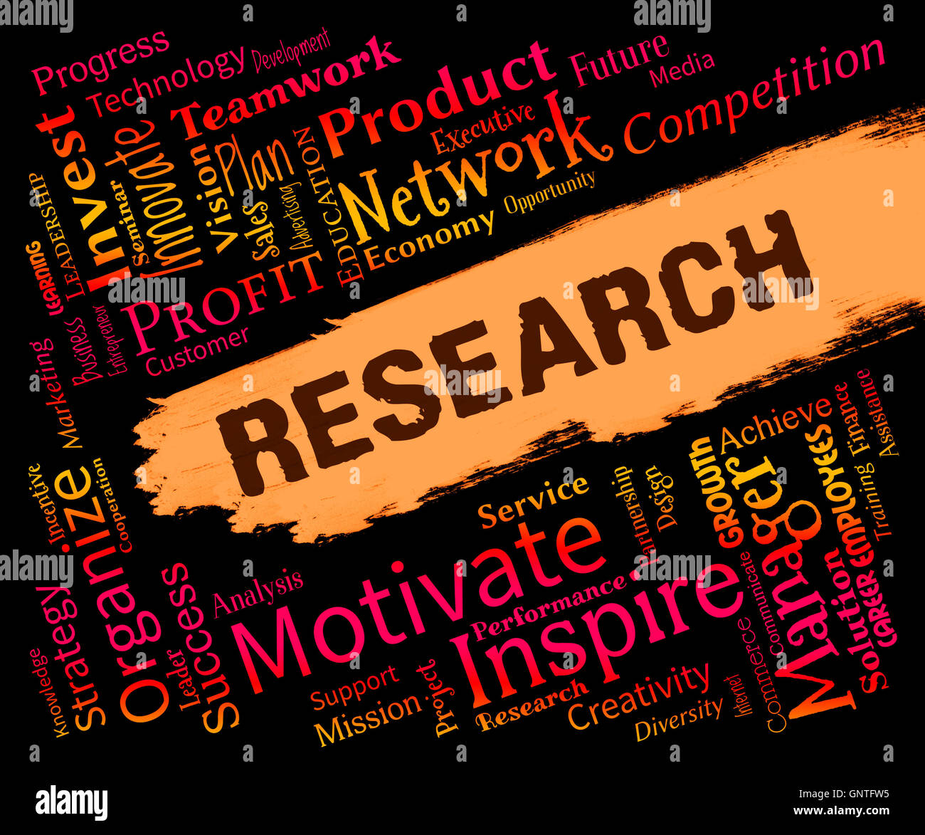 Research Magnifier Meaning Gathering Data And Analysis Stock Photo - Alamy