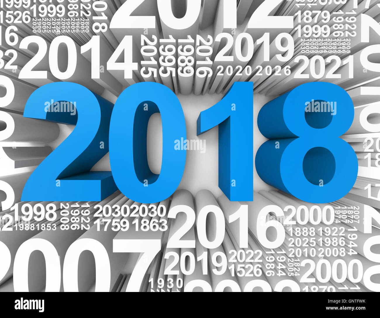 Twenty Eighteen Meaning New Year 2018 3d Rendering Stock Photo - Alamy