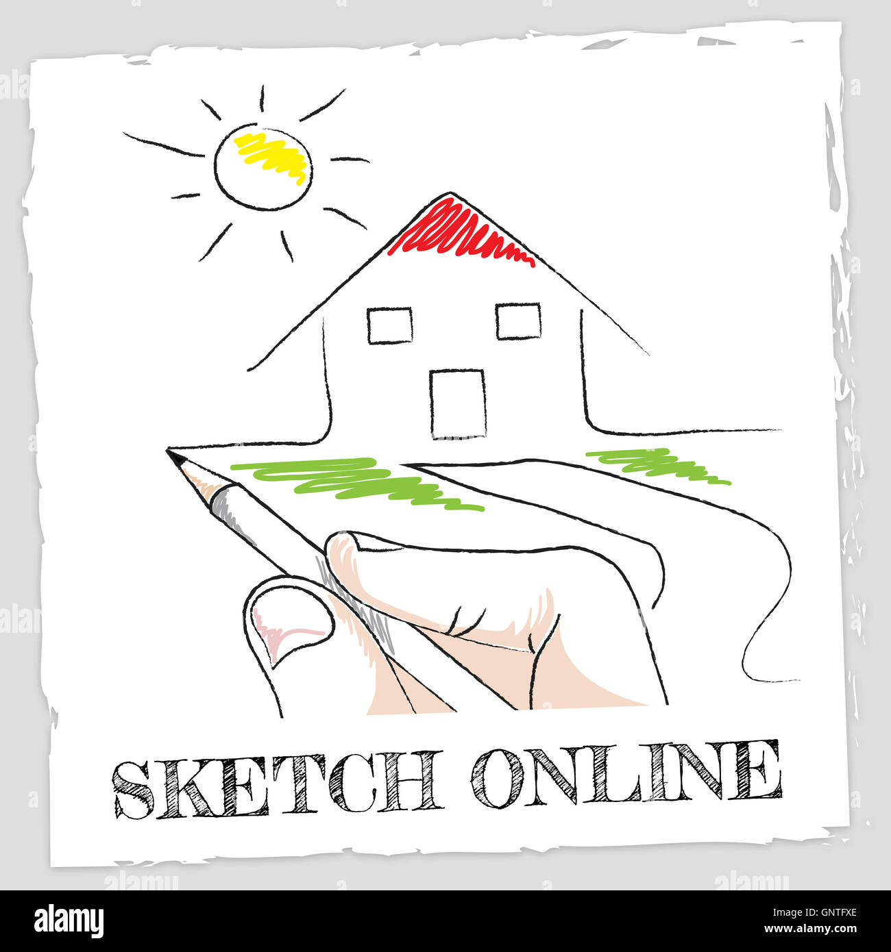 Sketch Online Representing Design Creative And Drawing Stock Photo - Alamy