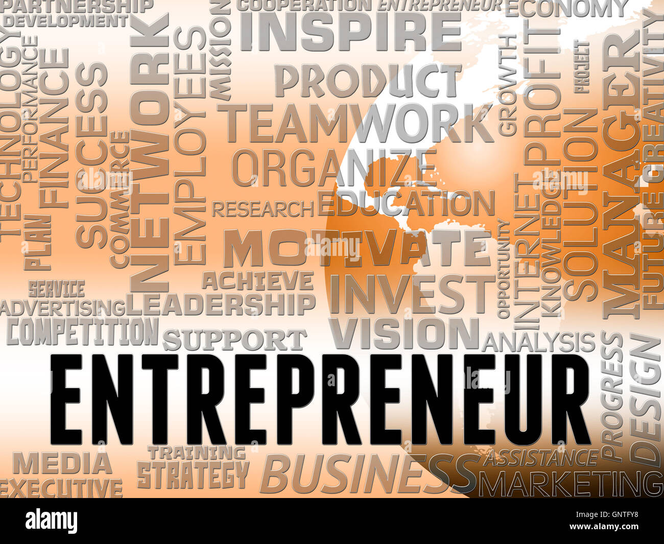 Entrepreneur Words Meaning Business Person And Enterprise Stock Photo ...