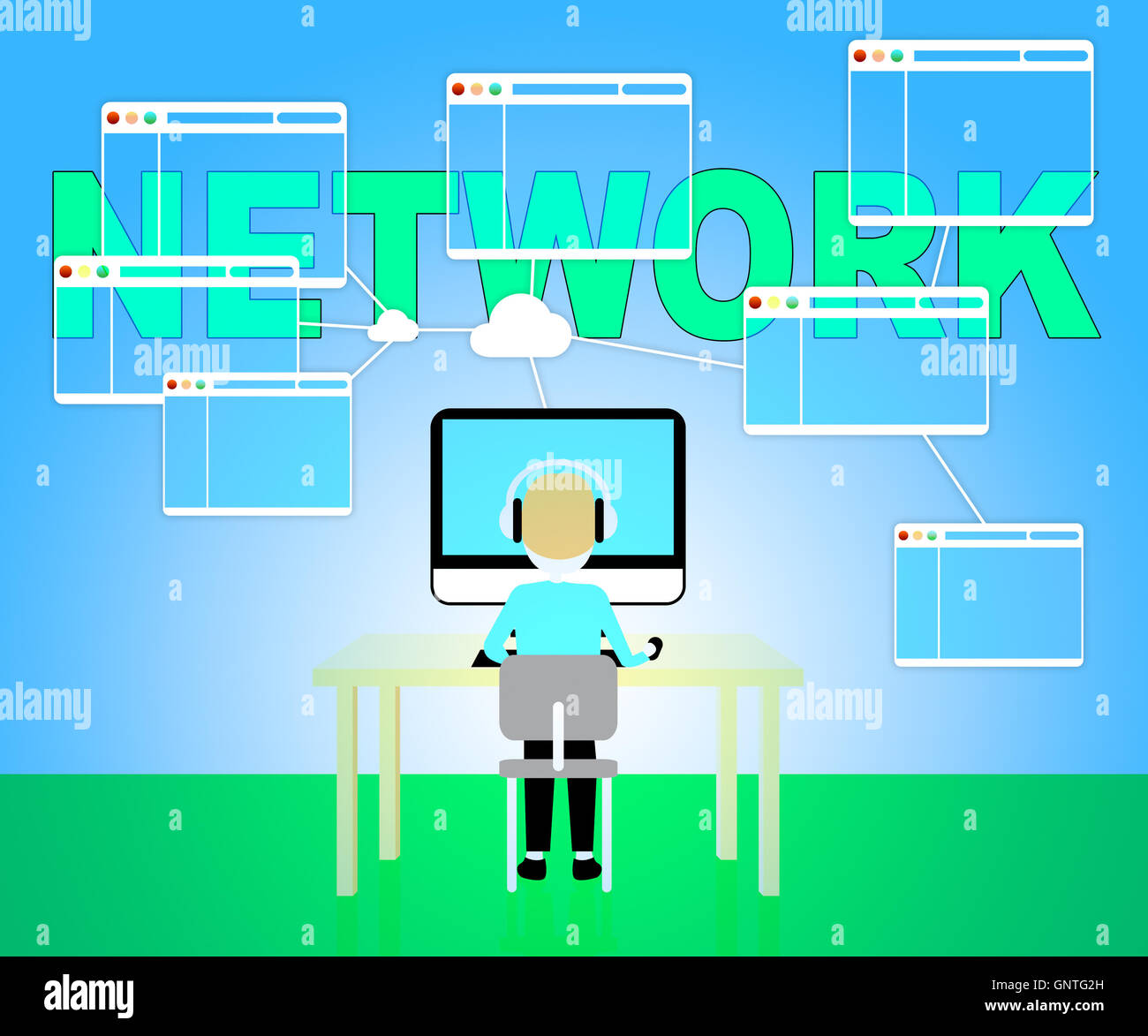 Computer Network Representing Global Communications 3d Illustration ...