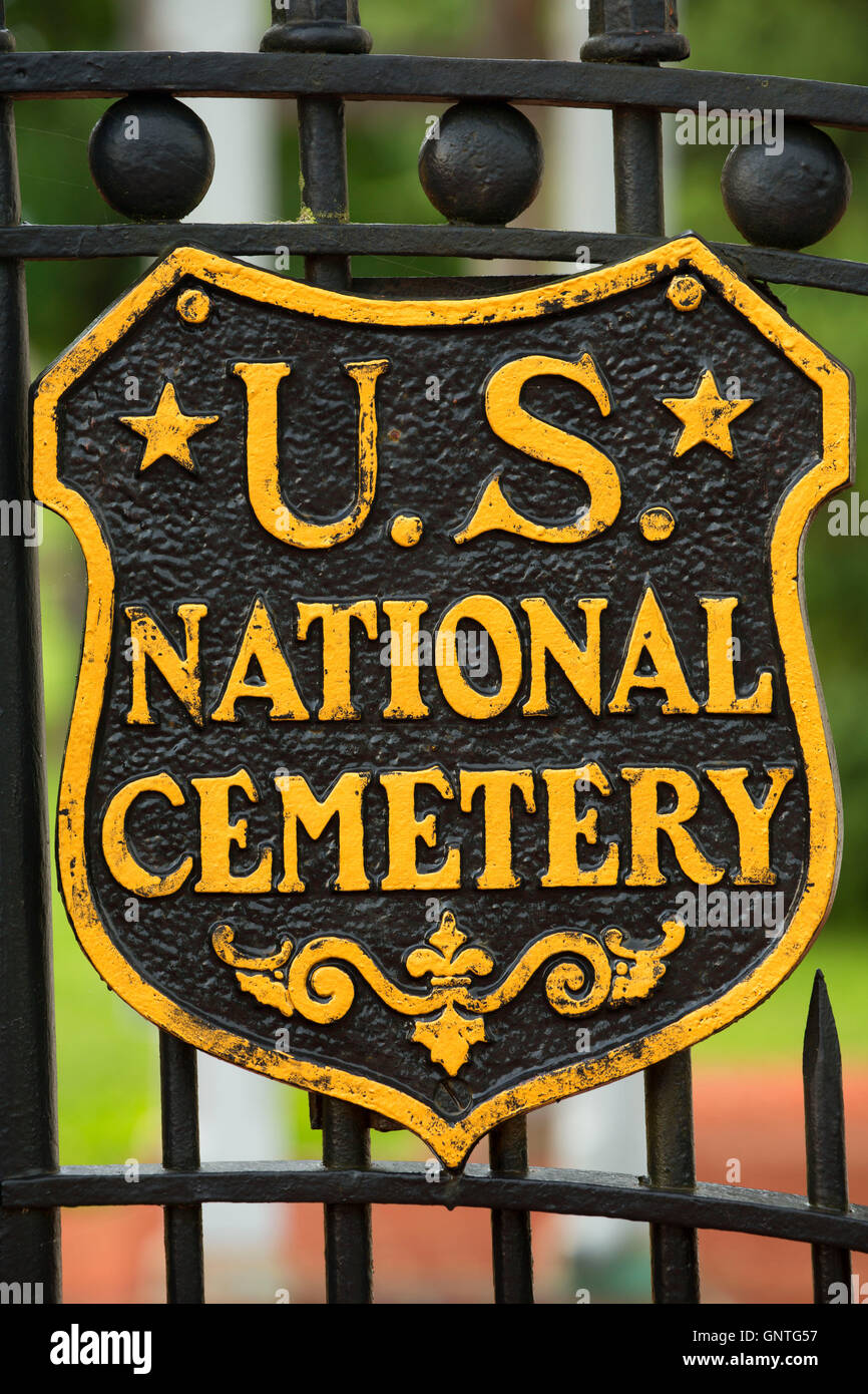 Entry gate sign, Antietam National Cemetery, Maryland Stock Photo - Alamy