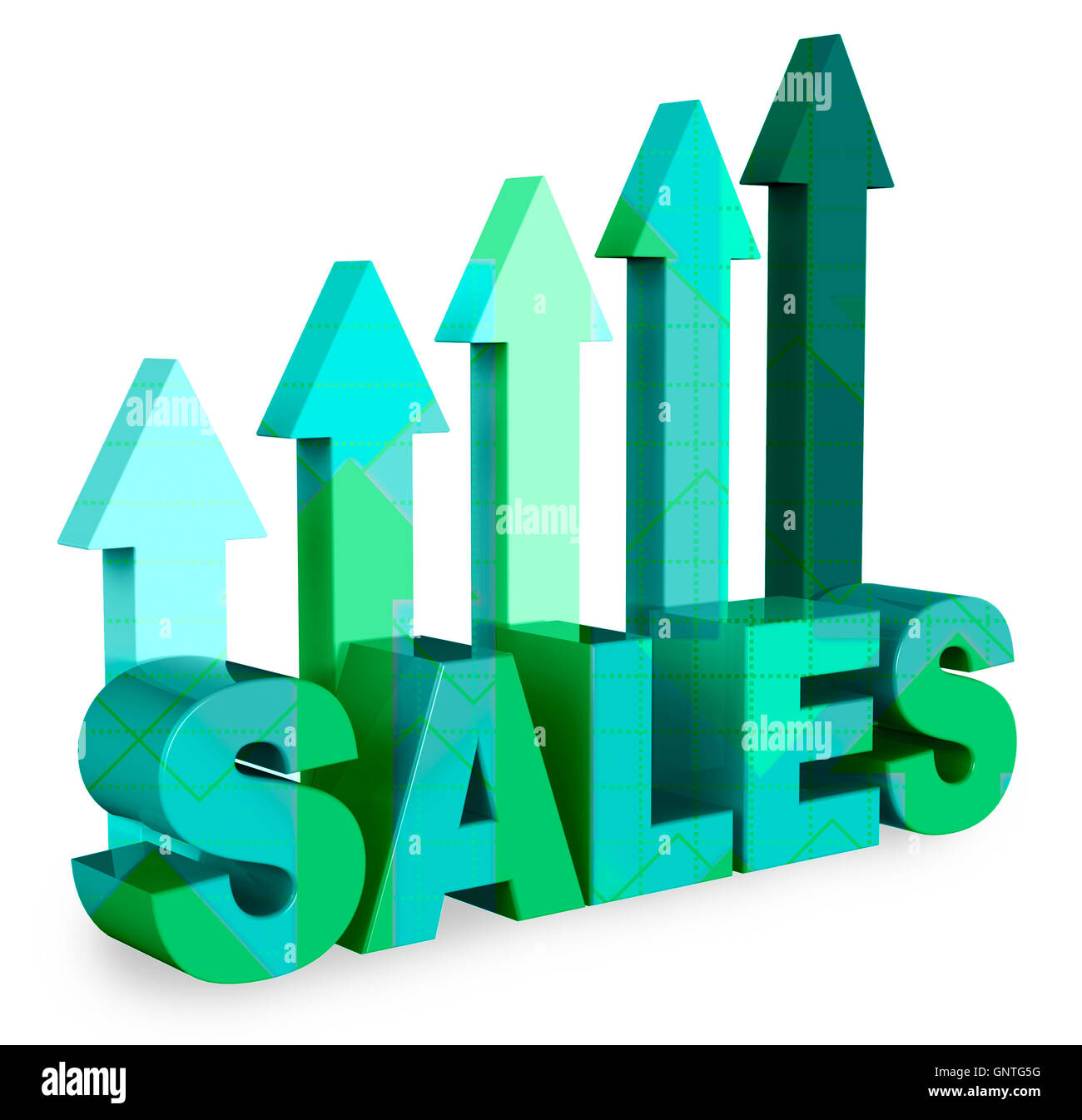 Sales Arrows Indicating Market Commerce 3d Rendering Stock Photo - Alamy